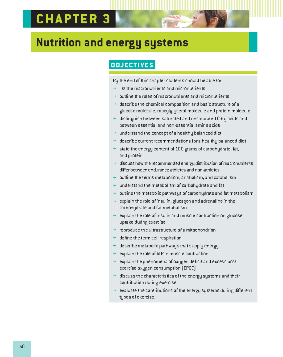 Chapter 3: Nutrition and Energy Systems in Sports Science - Studocu