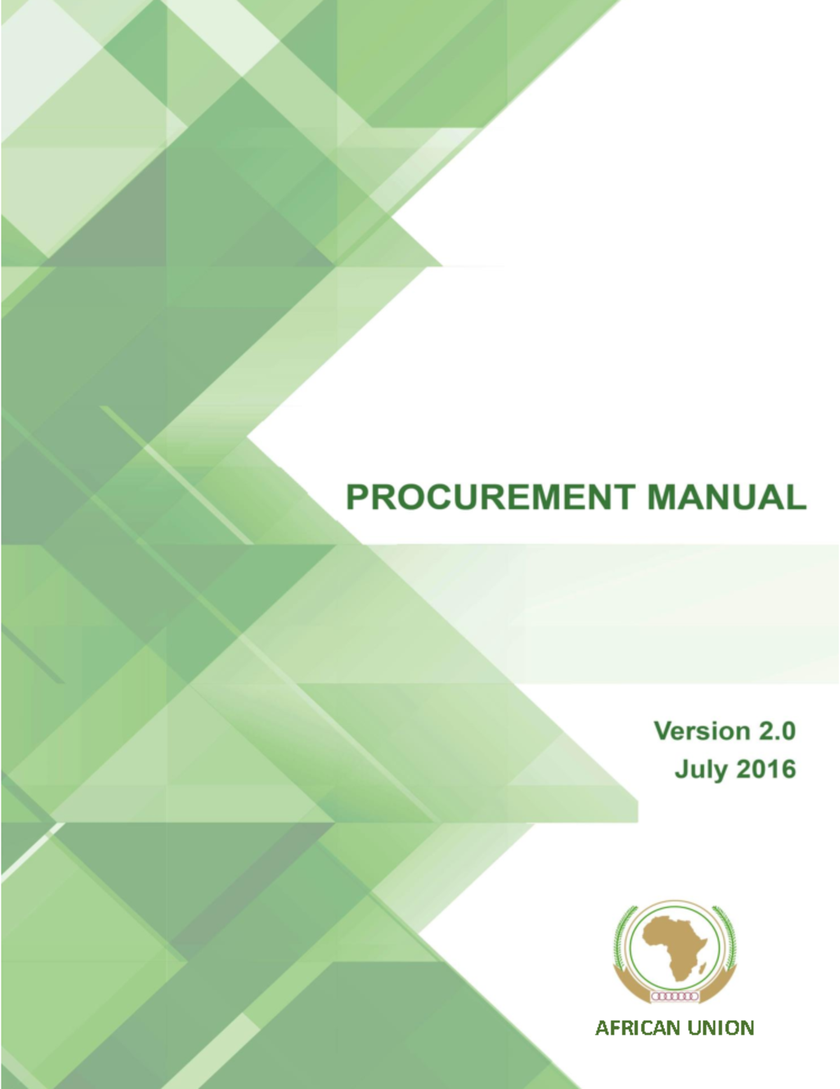 African Union Procurement Manual: Guidelines and Procedures - Studocu