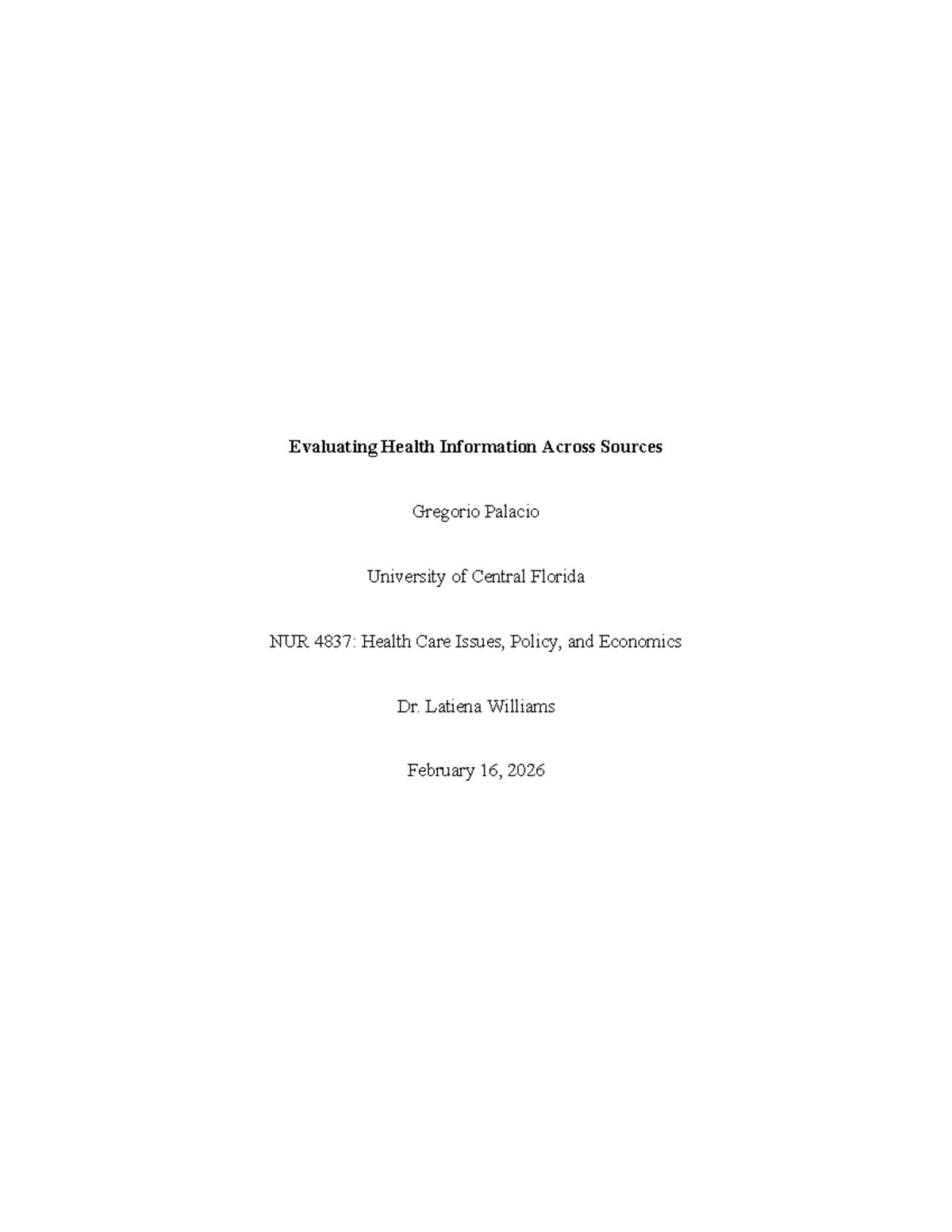 Evaluating Health Info: Commercial vs. Journalistic Sources NUR 4837 ...