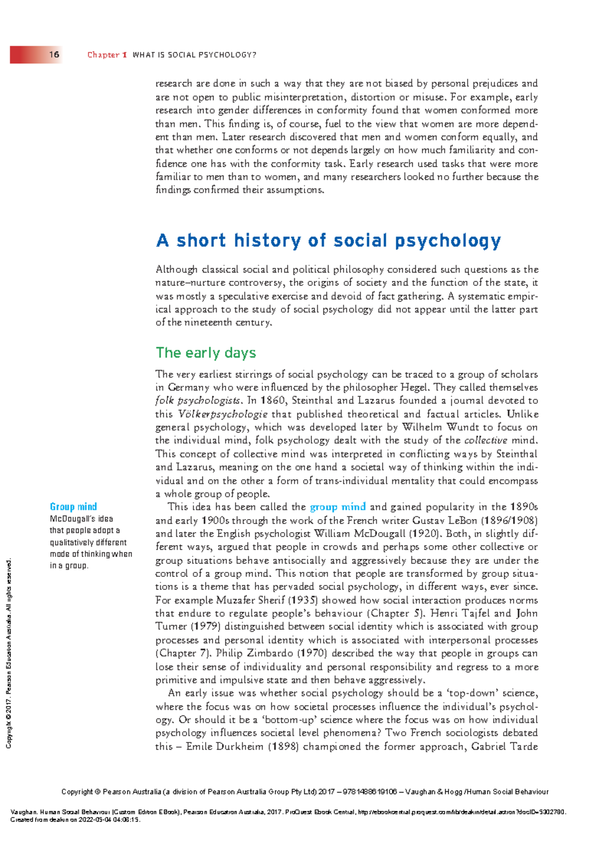 A Short History of Social Psychology: Key Concepts & Developments - Studocu