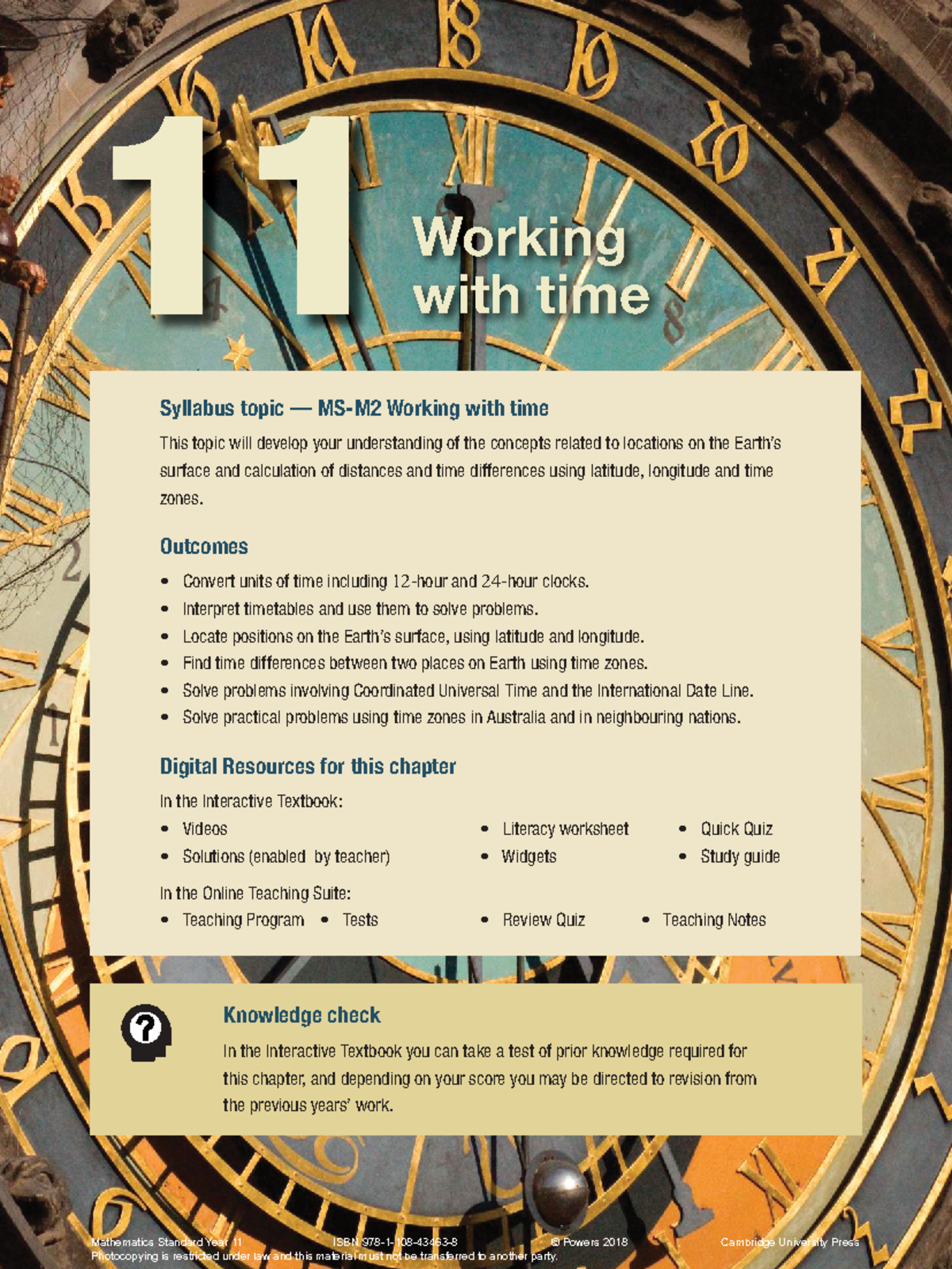 Chapter 11: Working with Time - Mathematics Standard Year 11 - Studocu