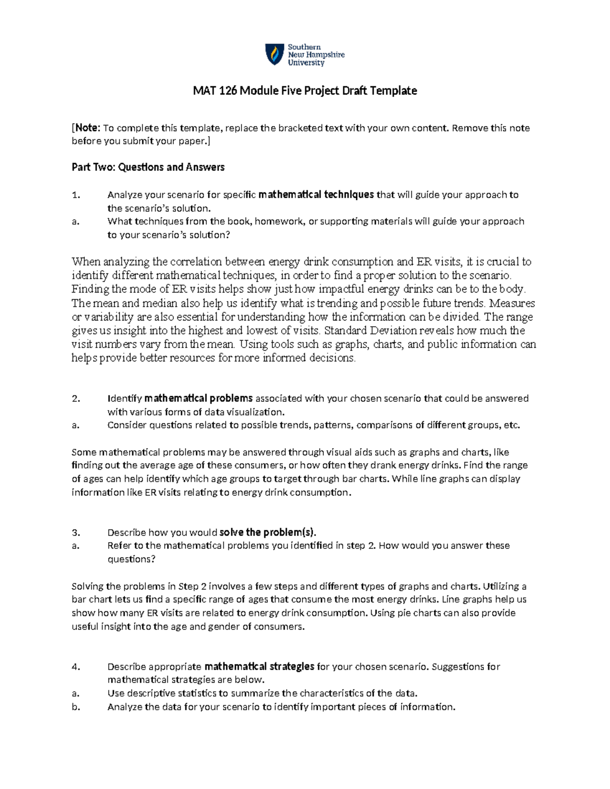 MAT 126 Module Five Project - Remove this note before you submit your paper.] Part Two ...