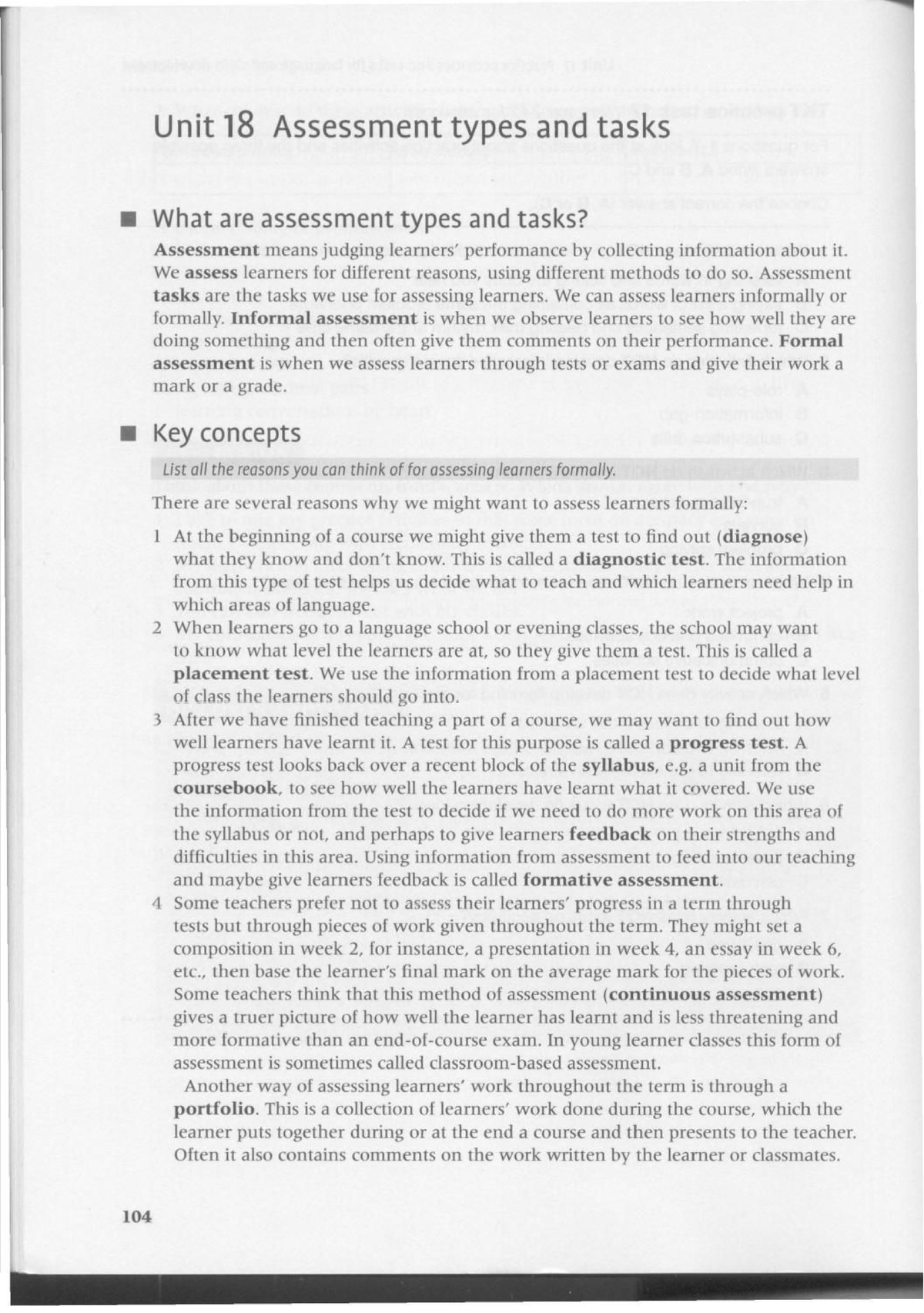 Unit 18: Assessment Types and Tasks Overview - Studocu