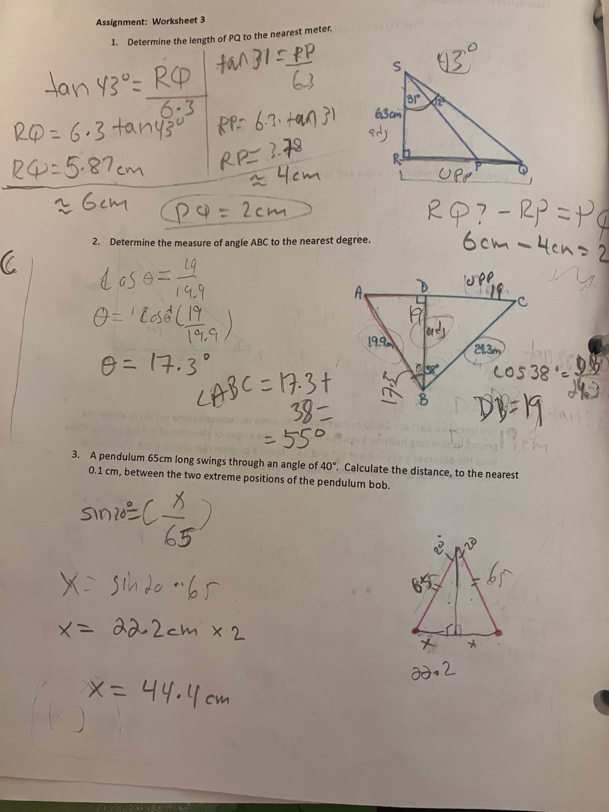 Assignment: Worksheet 3 - Intro to Multiple Triangles - Studocu