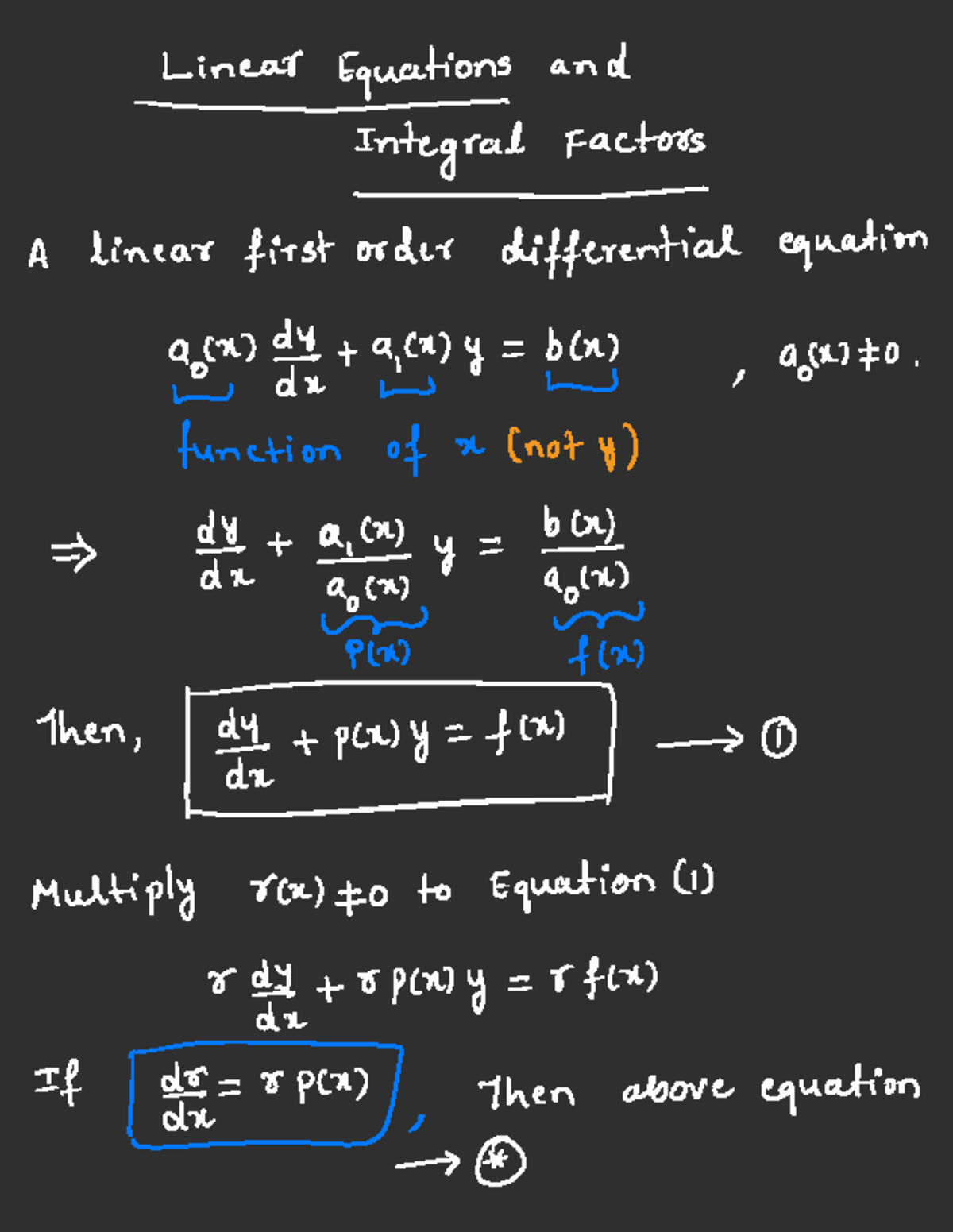Linear Equations (MATH101): General Solutions & Integral Factors ...