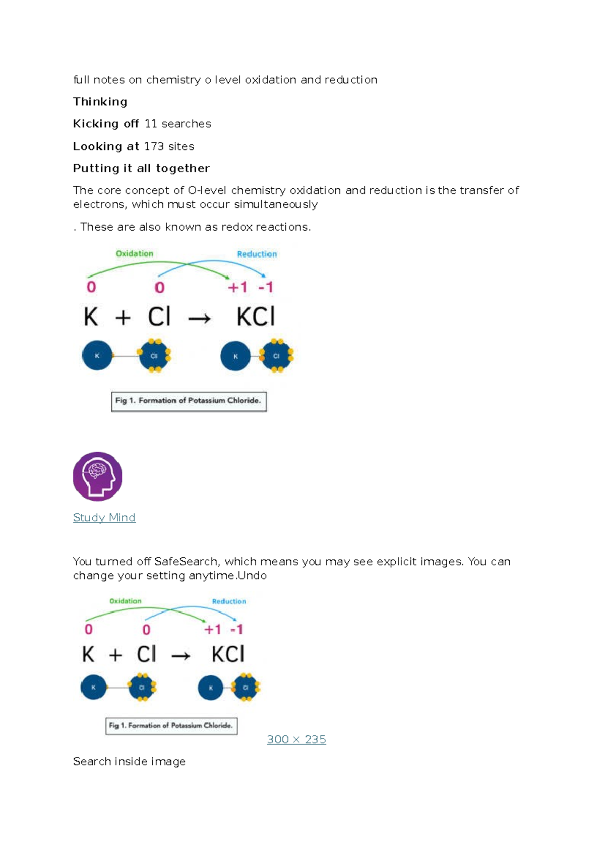 O Level Chemistry: Comprehensive Notes on Oxidation & Reduction - Studocu