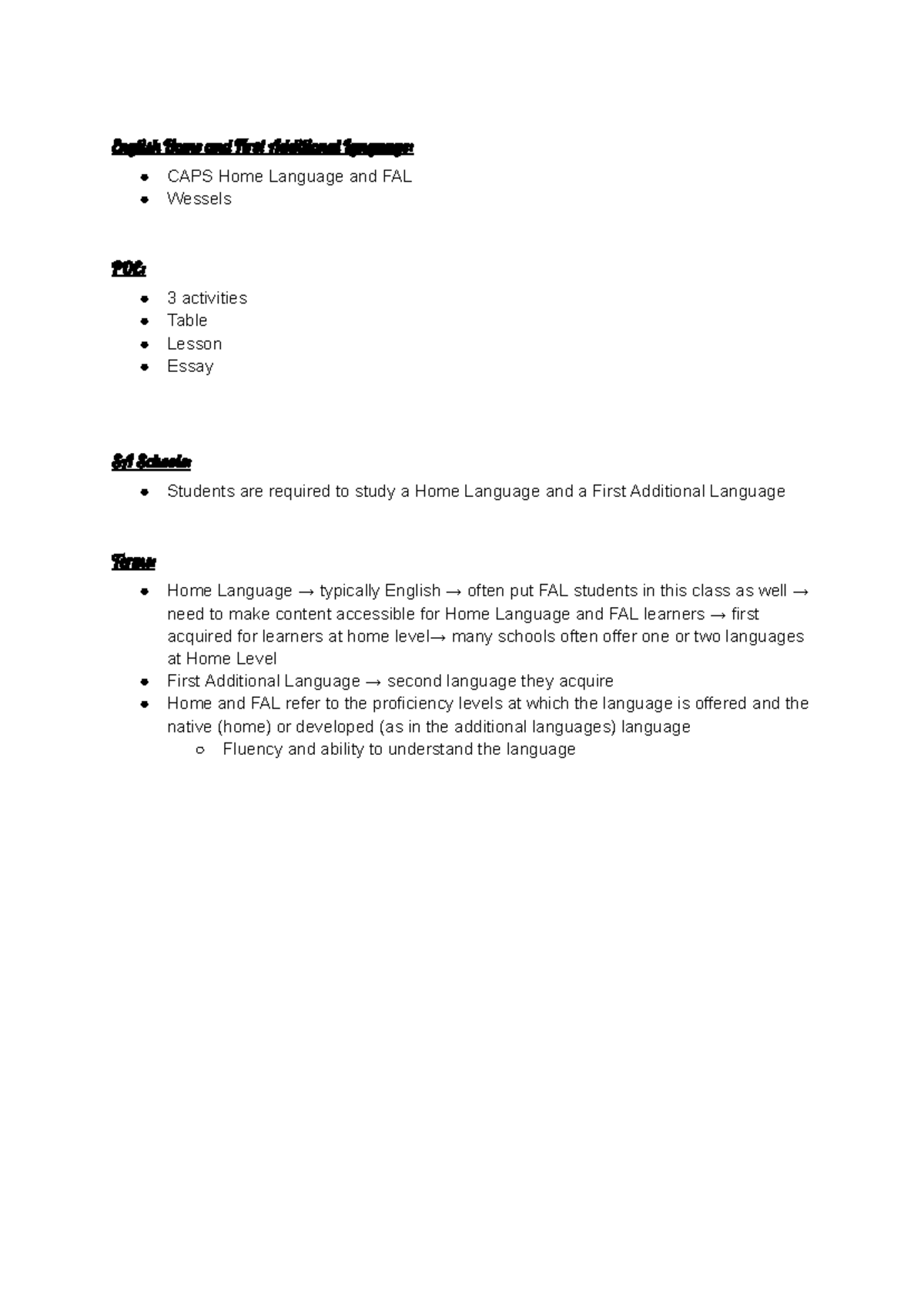 English First and First Additional Language - Englis Hom an rs ...
