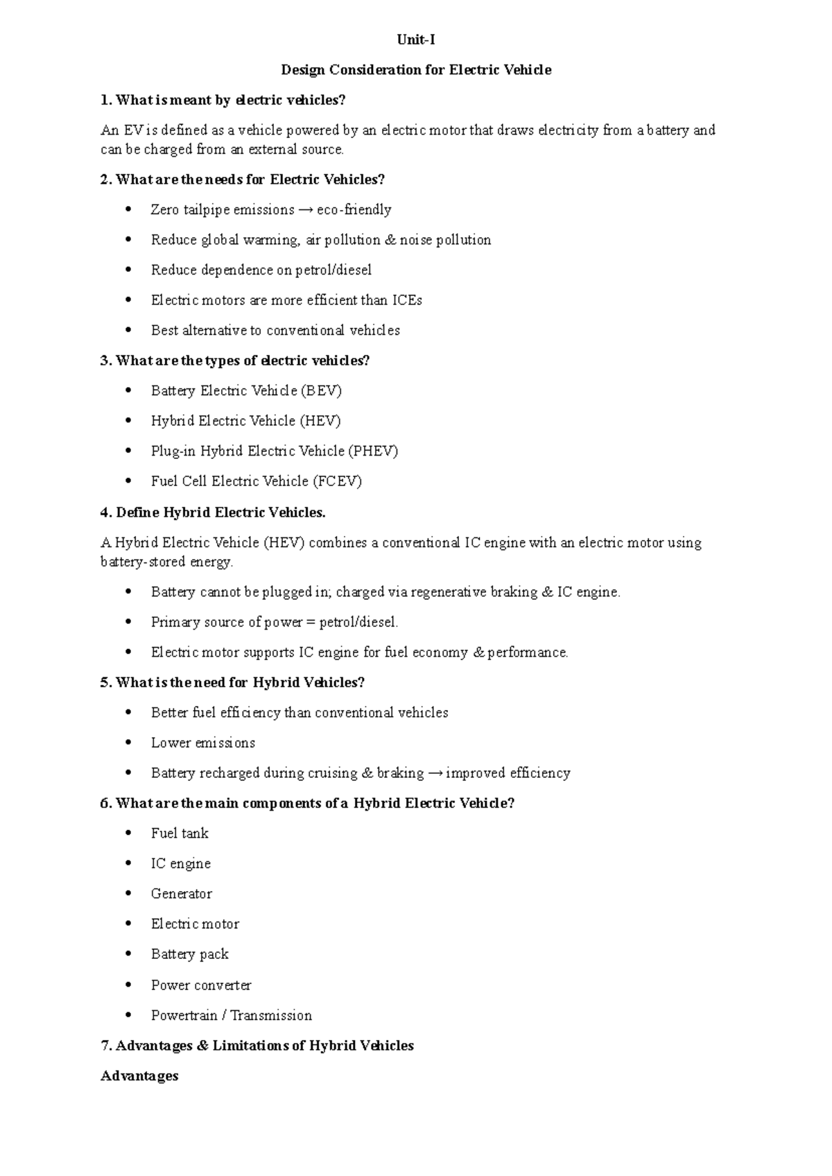 Electric and Hybrid Vehicle Design Considerations (Course Code: EV-102 ...