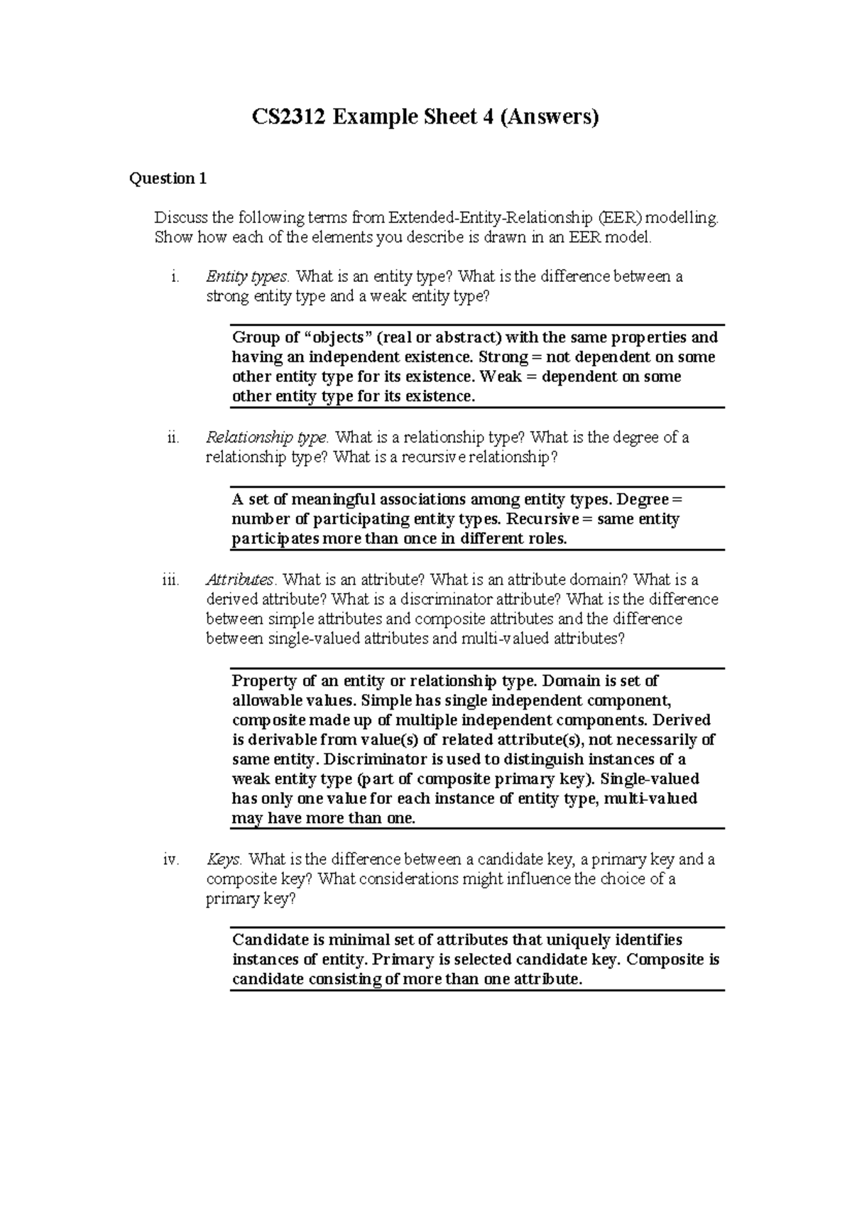 Midterm-sol-14au - kk - CS2312 Example Sheet 4 (Answers) Question 1 ...