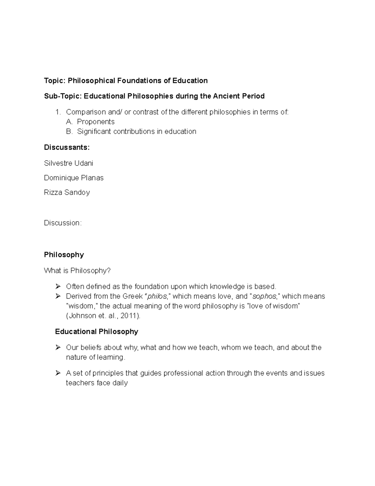 Philosophical Foundations of Education: Ancient Educational Theories ...