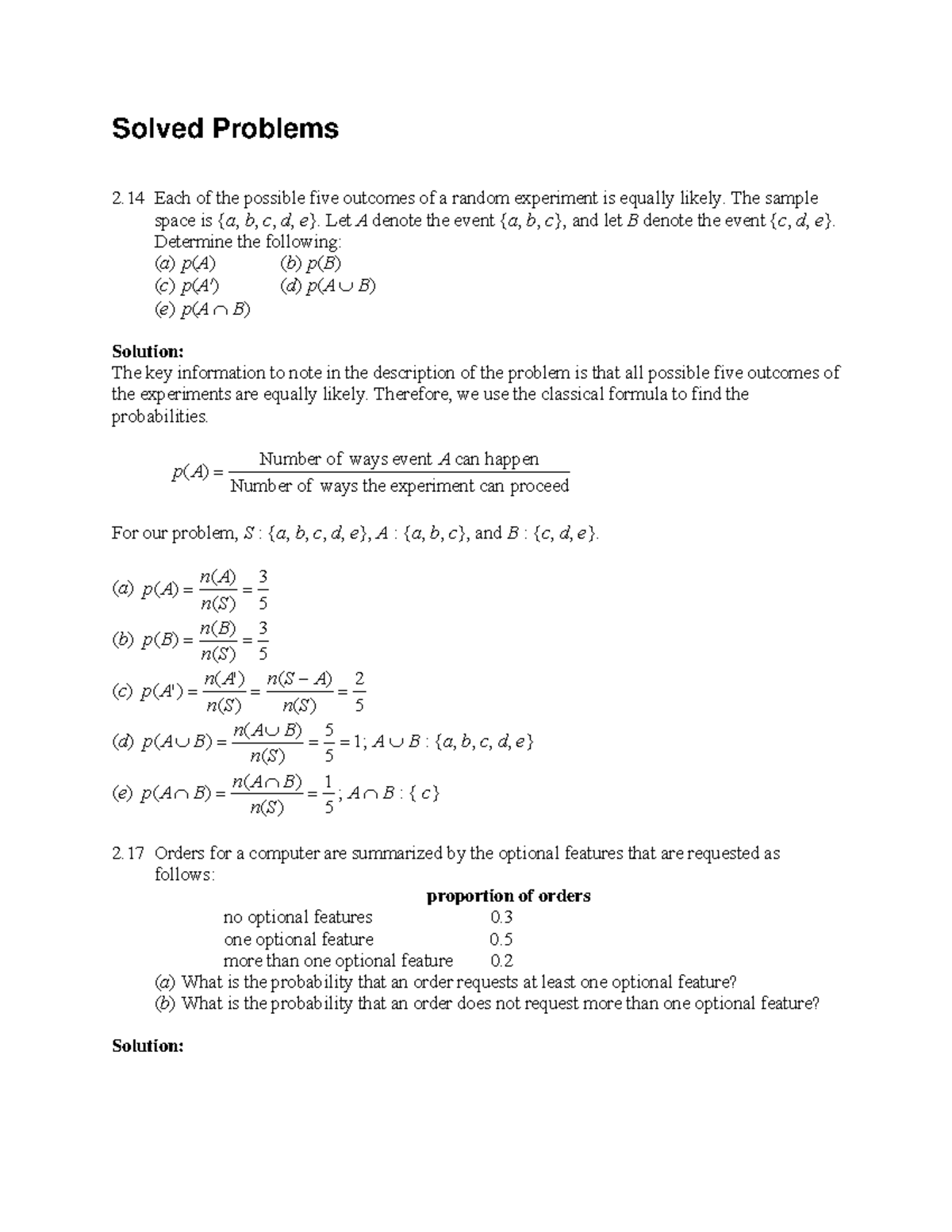 Lecture 02 Solved Problems - Probability Concepts and Examples - Studocu