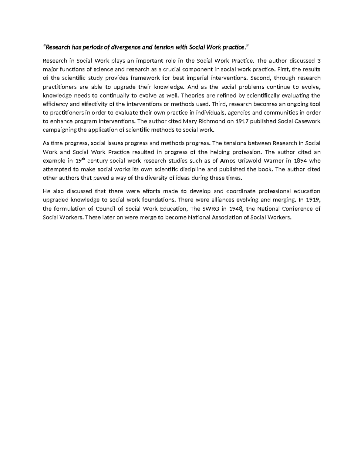 Knowledge Check: Social Work Research & Practice Insights (MFelias 9 ...