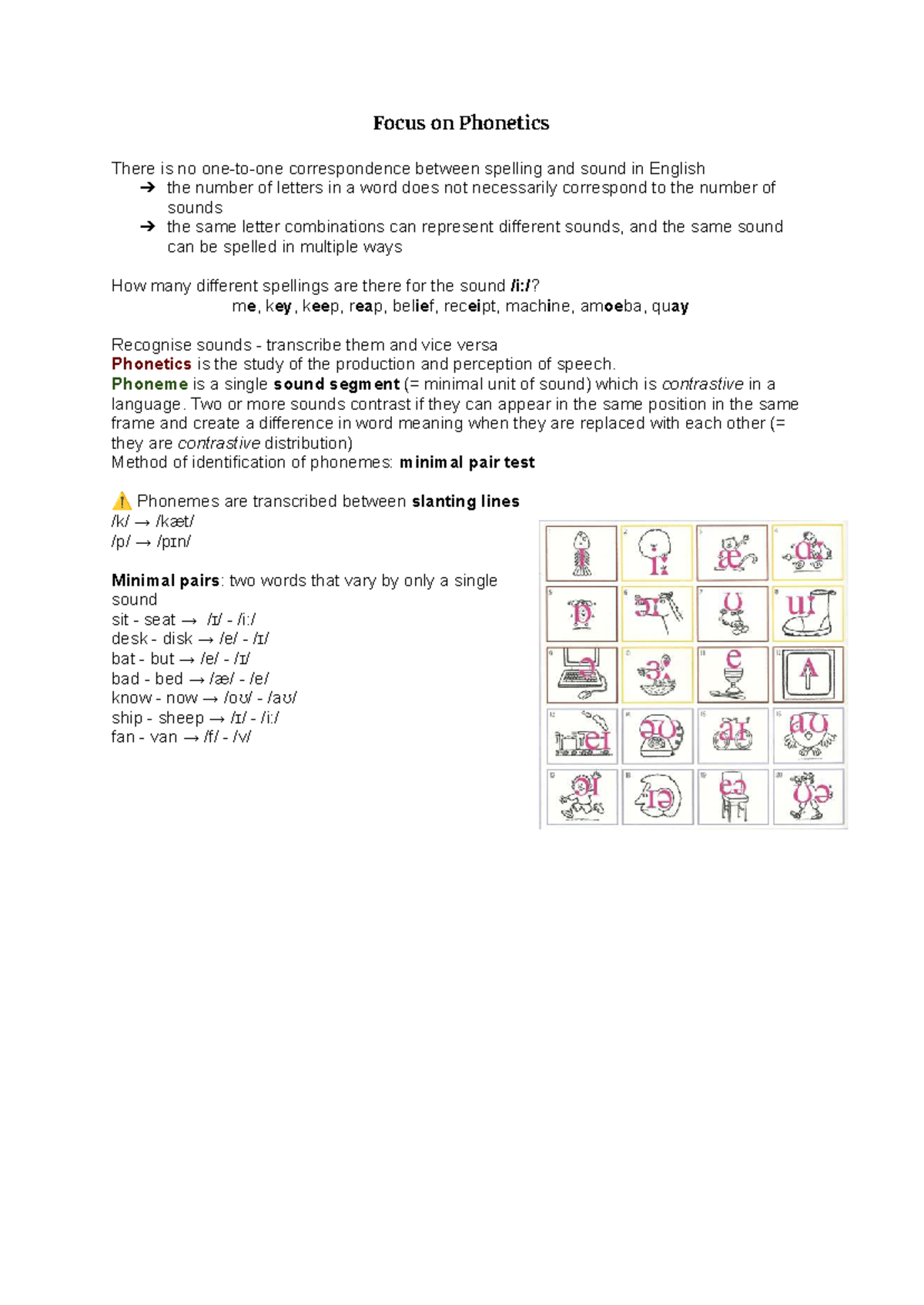 Phonetics Study: Understanding Sound and Spelling Variations - Studocu