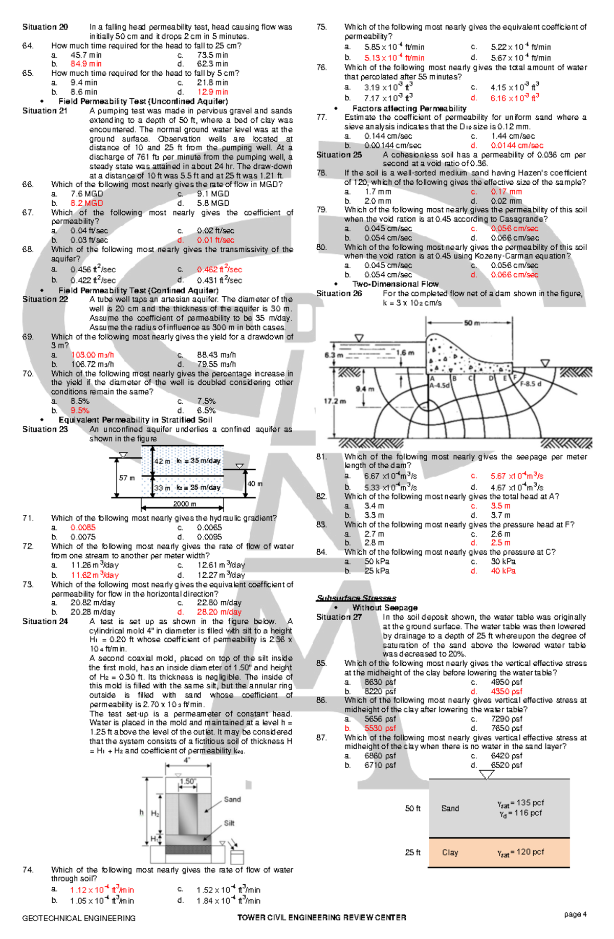 GEOTECH 2020 Final Exam Study Guide: Permeability and Flow Concepts - Studocu