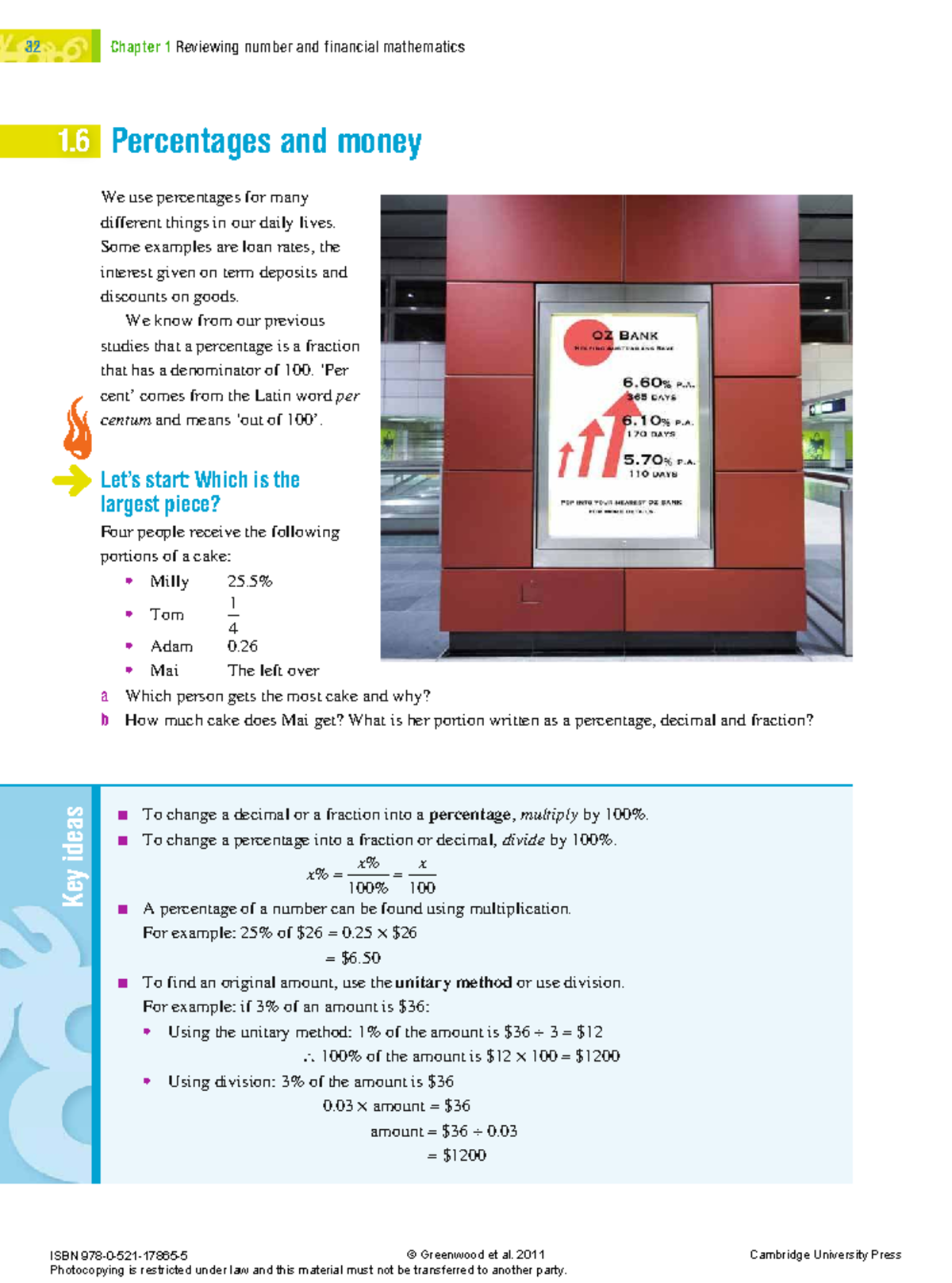 1F - Percentages: Understanding Financial Mathematics Concepts - Studocu
