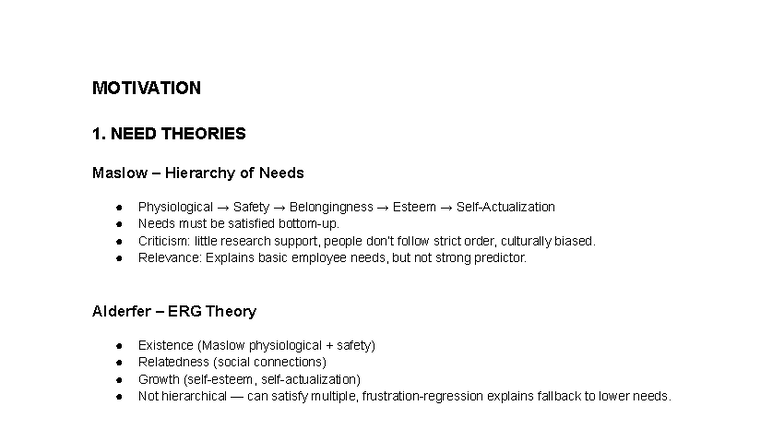 Psych 101 Midterm 3 Cheat Sheet: Motivation & Group Decision Processes ...
