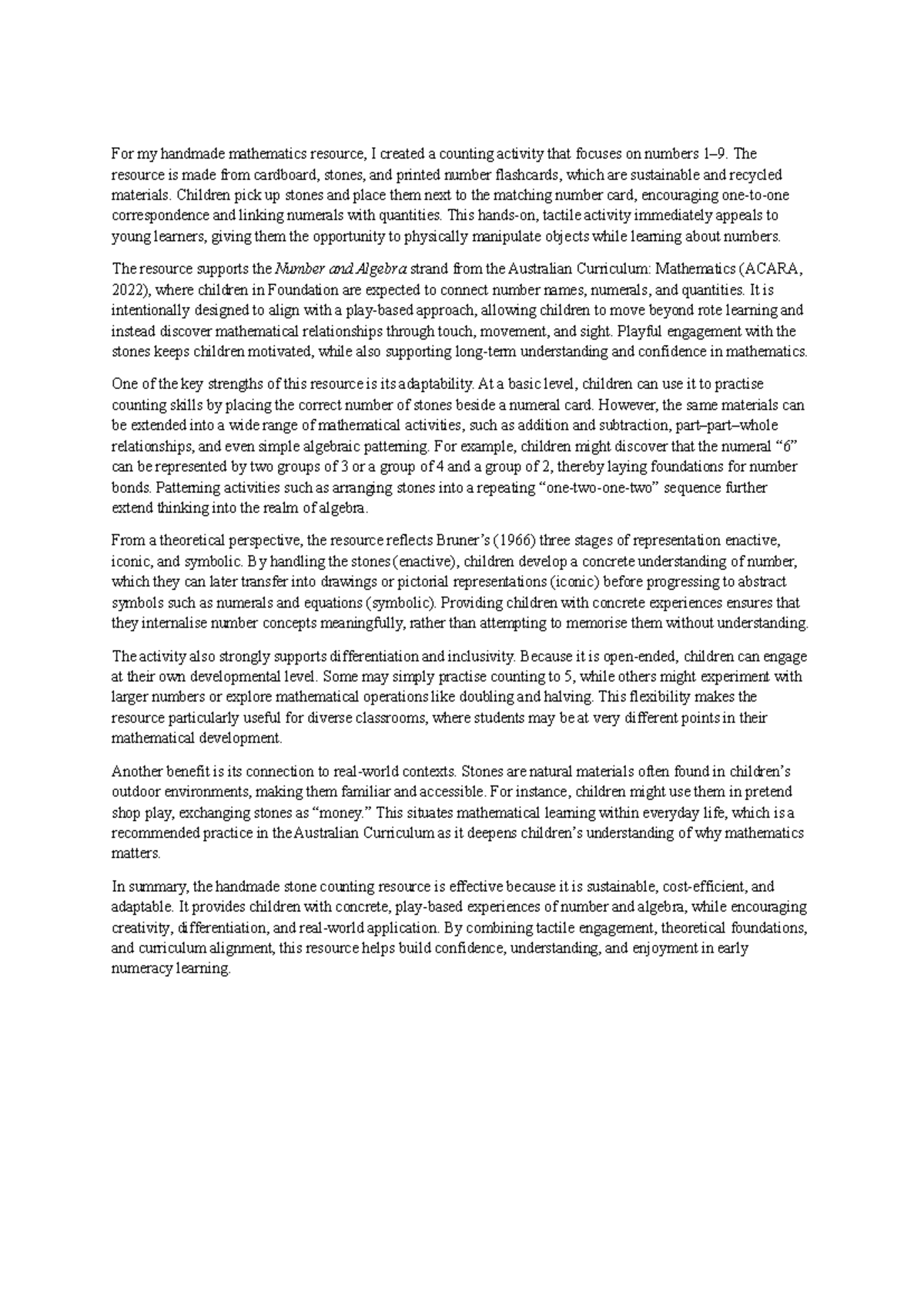 Handmade Counting Activity for Foundation Mathematics (Ppppp ...