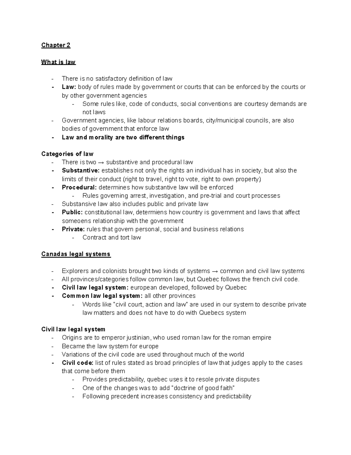 MCS3040 Chapter 2: Understanding Law and Its Categories - Studocu