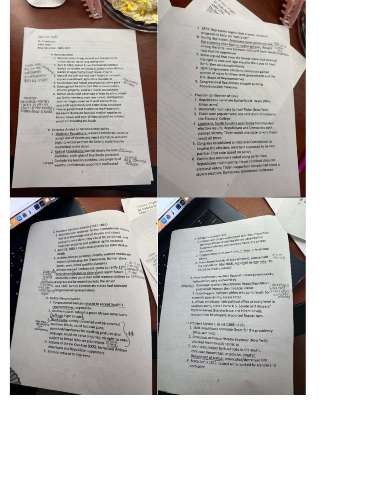 Final Exam Review Notes for Course XYZ-101: Reconstruction Era Insights ...