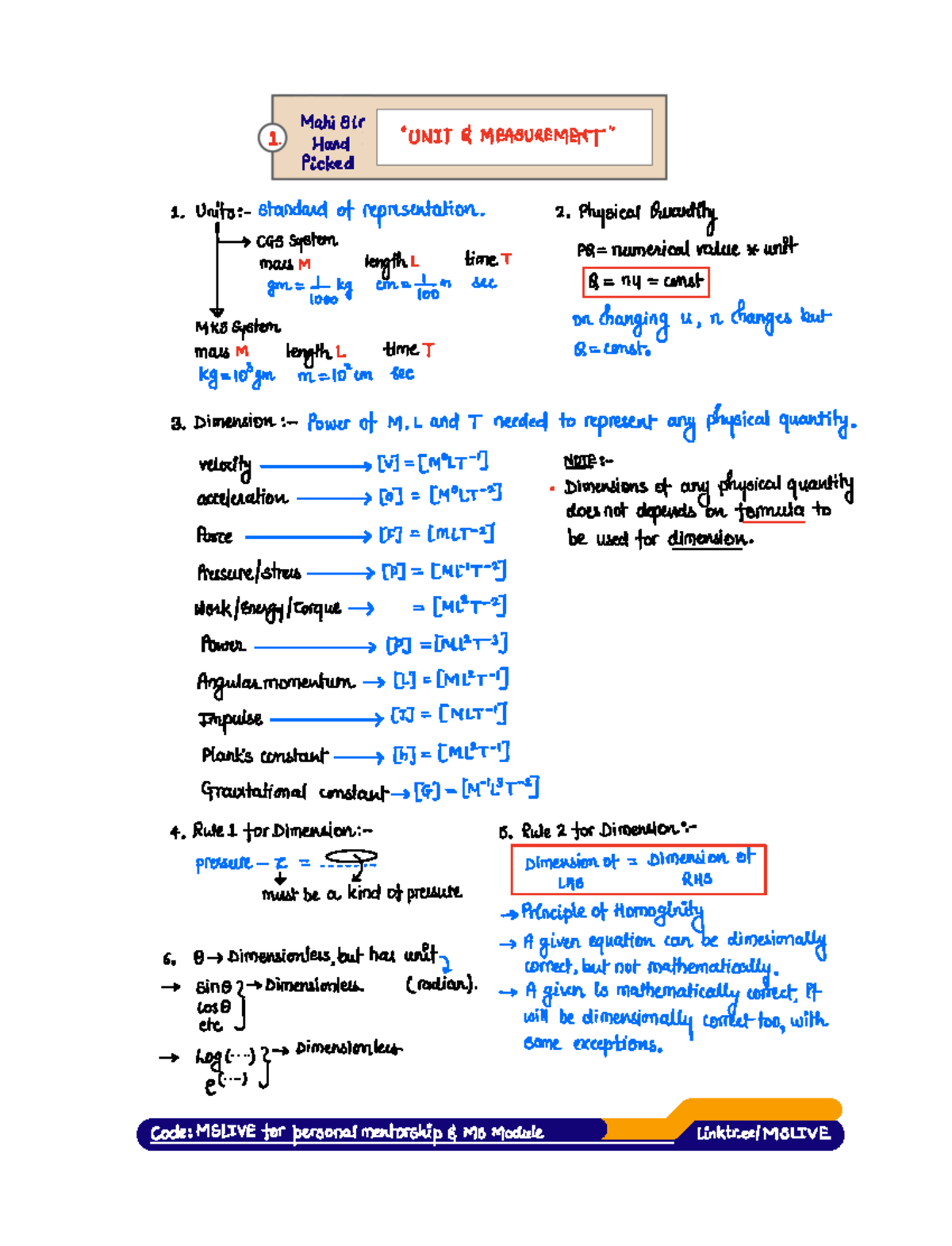 Unit and Dimension Concepts: A Basic Understanding of Measurements ...
