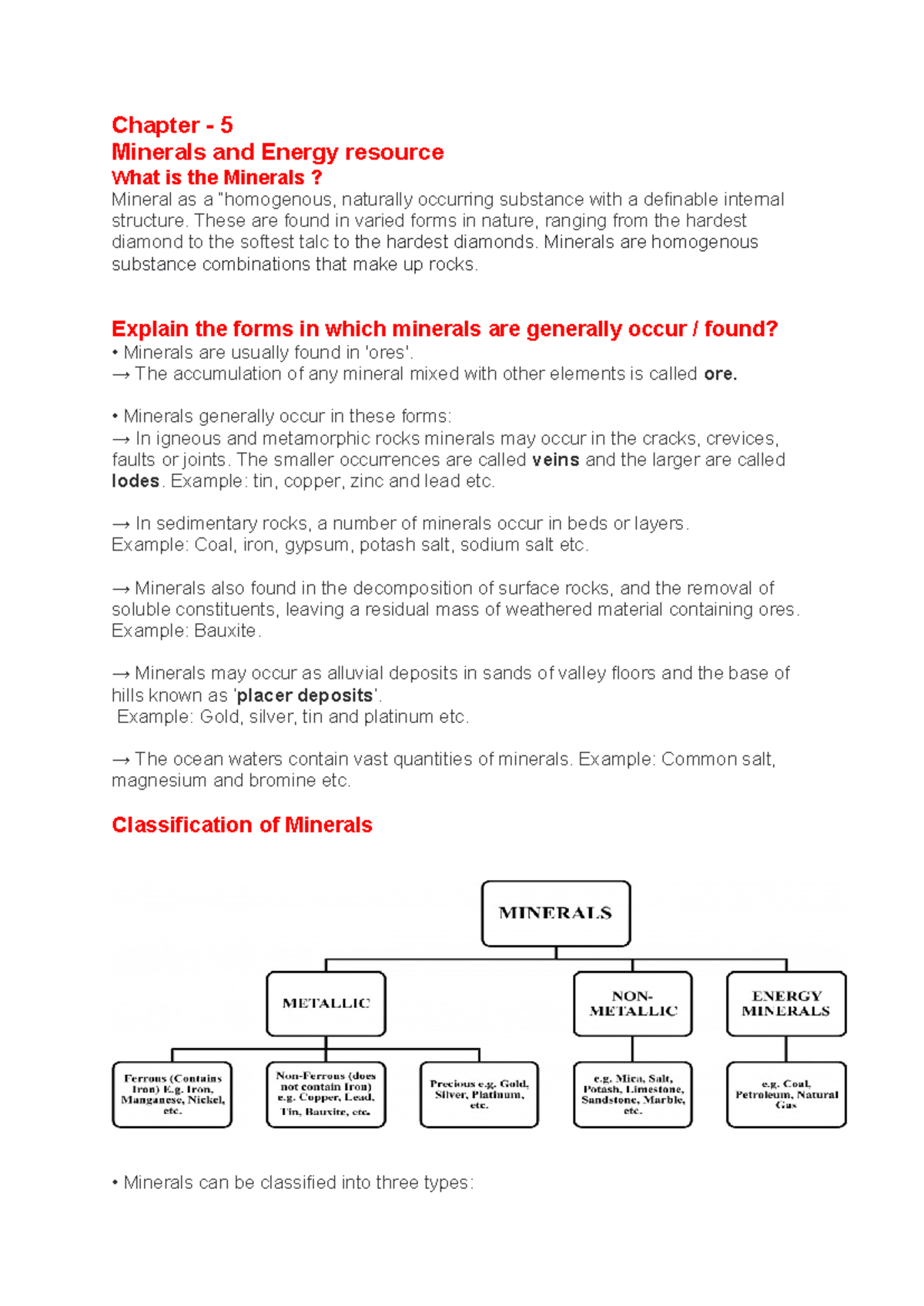 Chapter 5: Minerals and Energy Resources Overview - Studocu