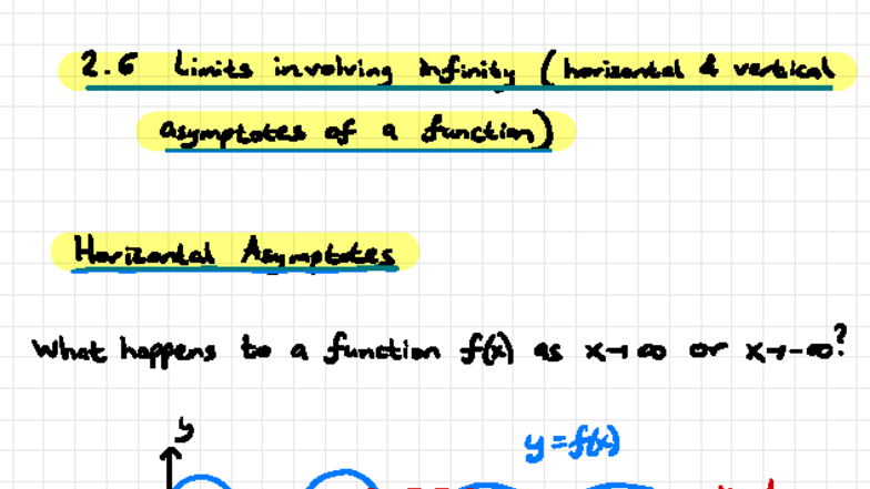 Math 151 Lecture 7: 2.6 Horizontal & Vertical Asymptotes Explained ...