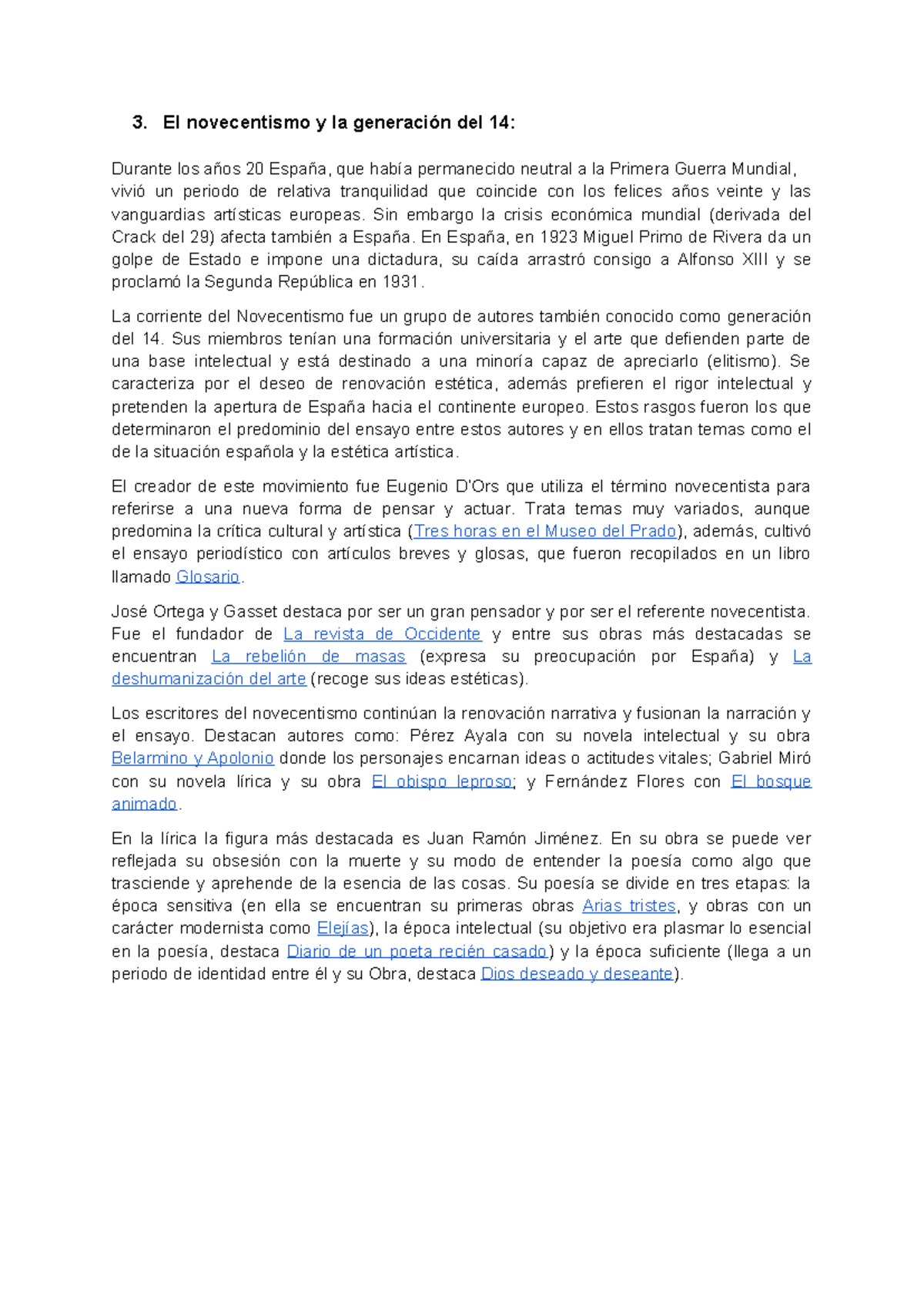 Generación del 14 - 3. El novecentismo y la generación del 14: Durante ...