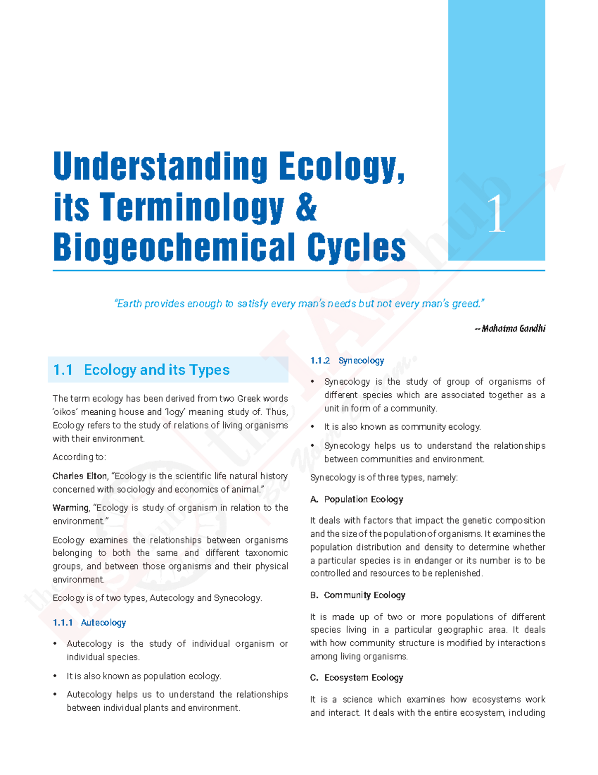 Understanding Ecology: Key Concepts and Biogeochemical Cycles (Course ...