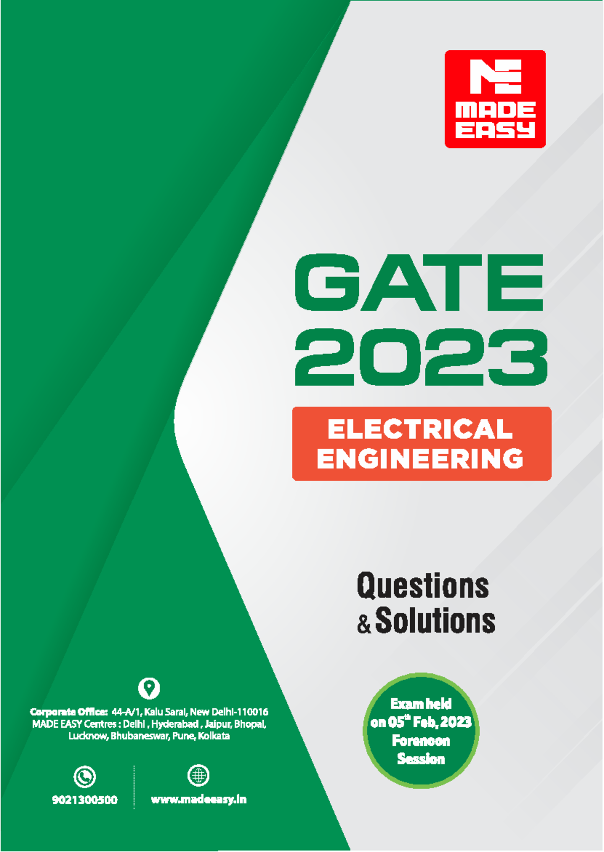 GATE 2023 Paper Solution (EE) Made Easy - Electronics and instrumentation engineering - Studocu