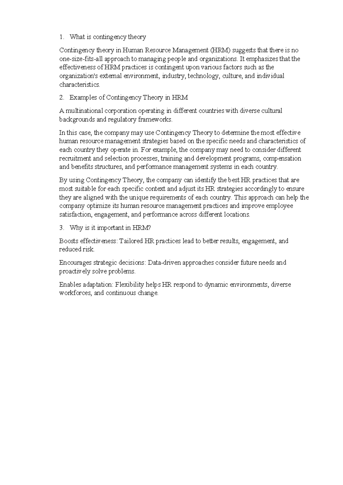 What is contigency theory - What is contingency theory Contingency ...