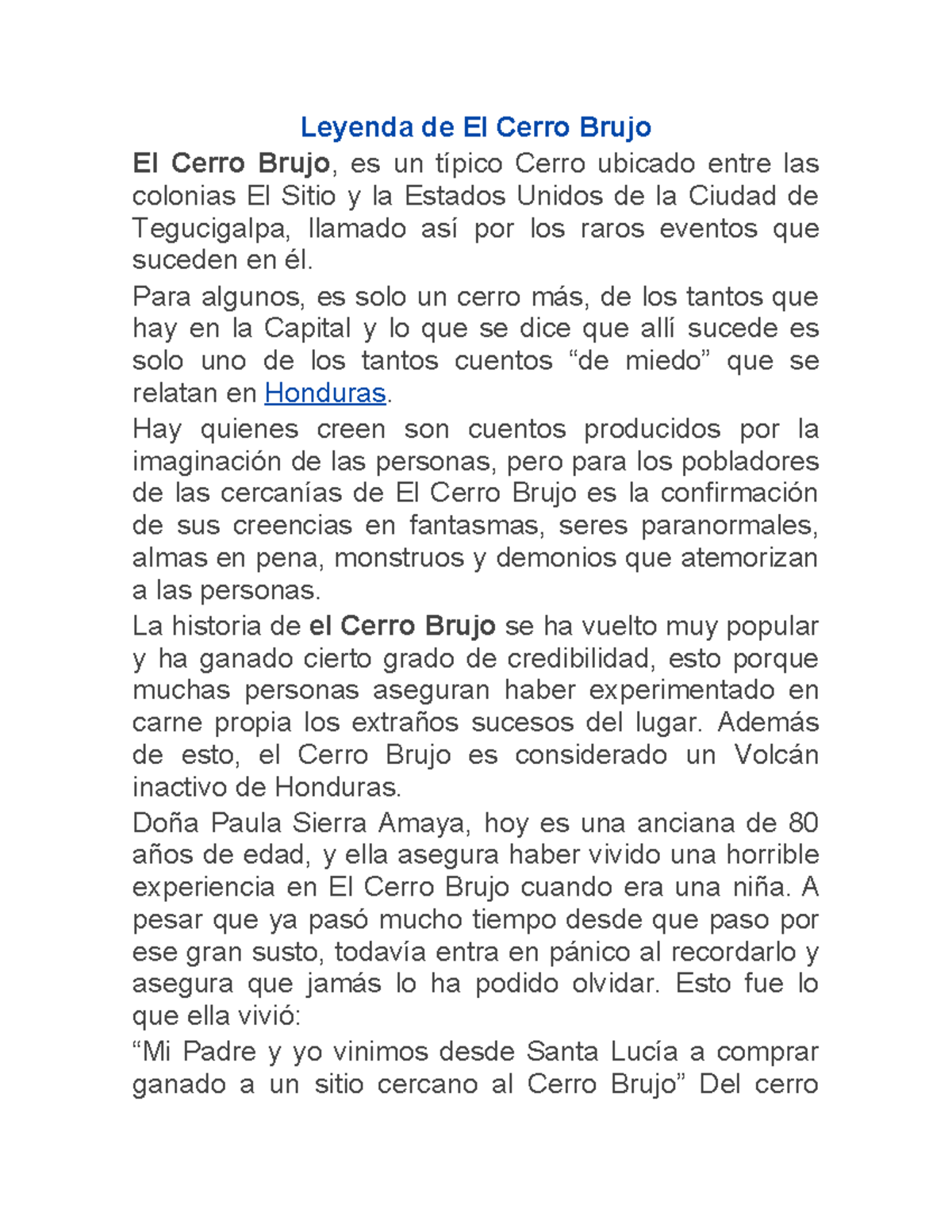 Leyenda de El Cerro Brujo - Para algunos, es solo un cerro más, de los ...