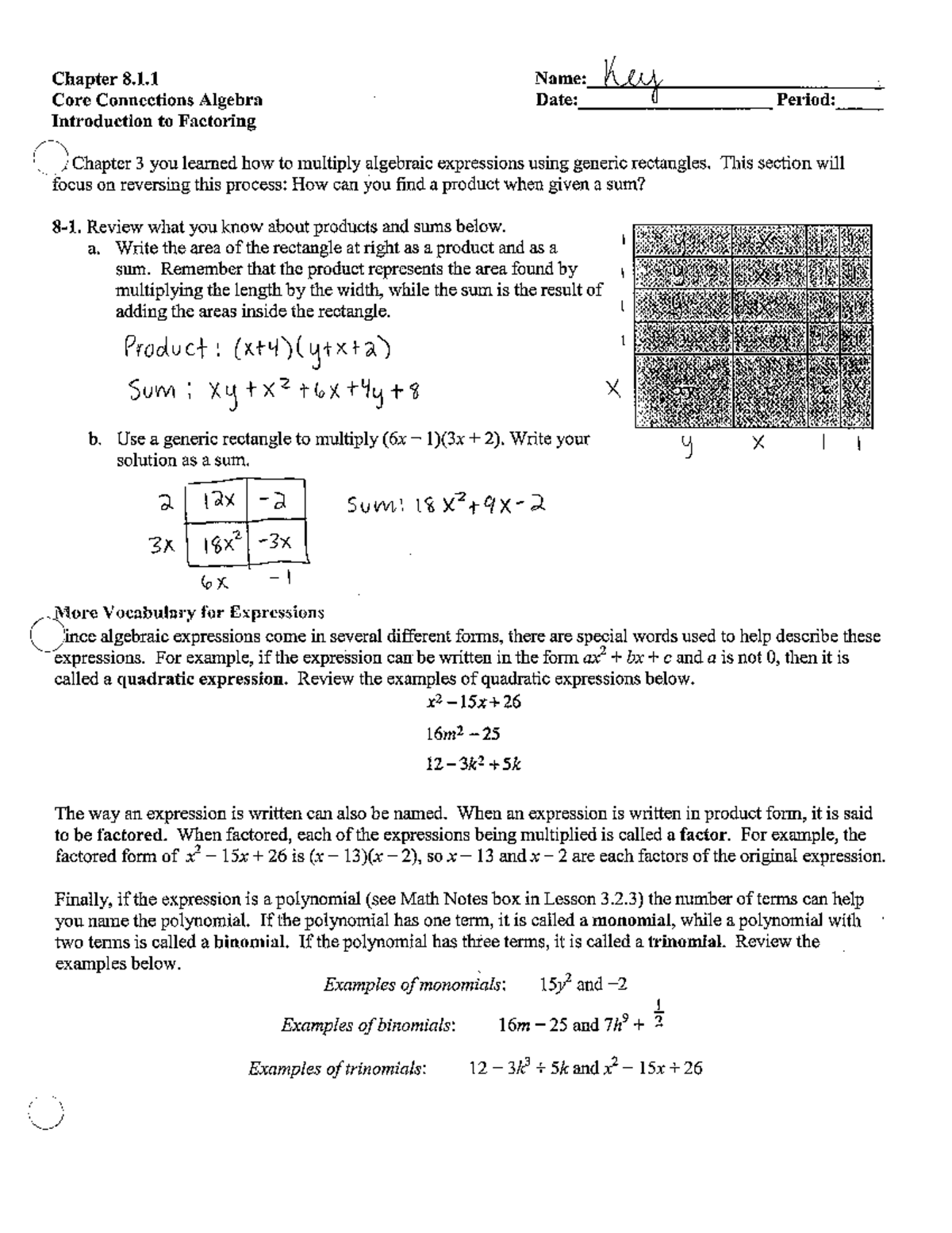 Practice Problems 8.1.1 - 8.1.5 Answer Key Summary - Studocu