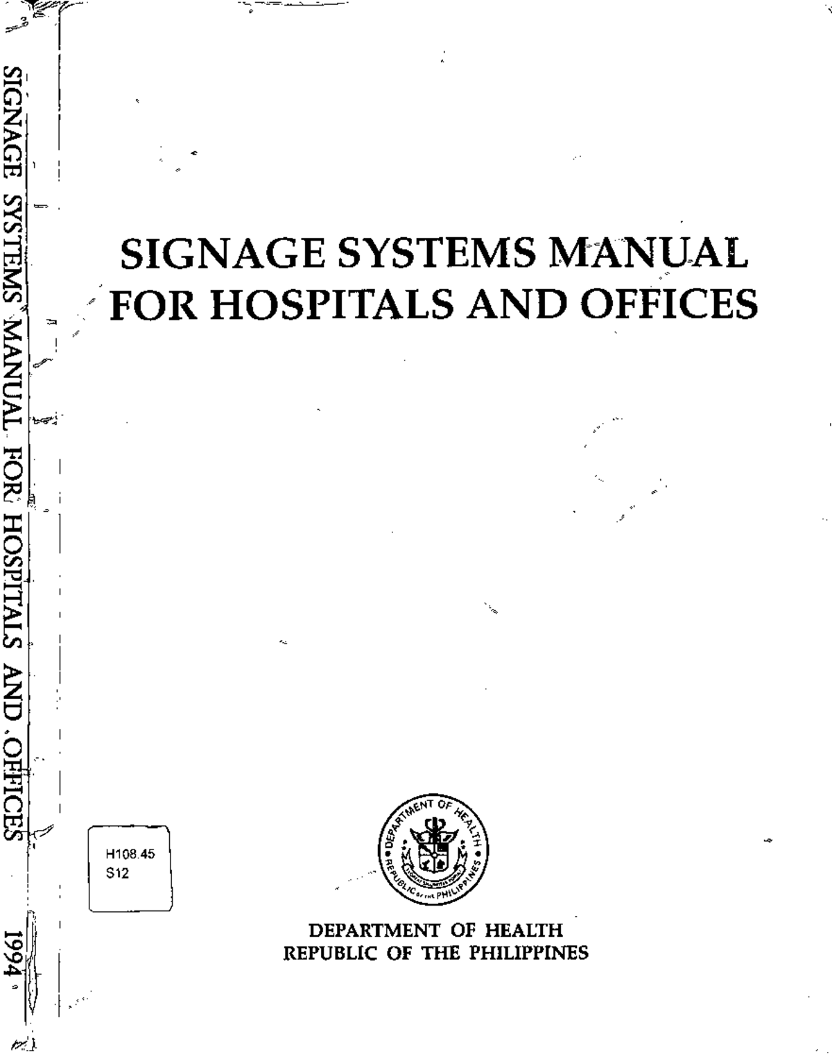 Signage Systems Manual for Hospitals and Offices (H1Q8.45) - Studocu