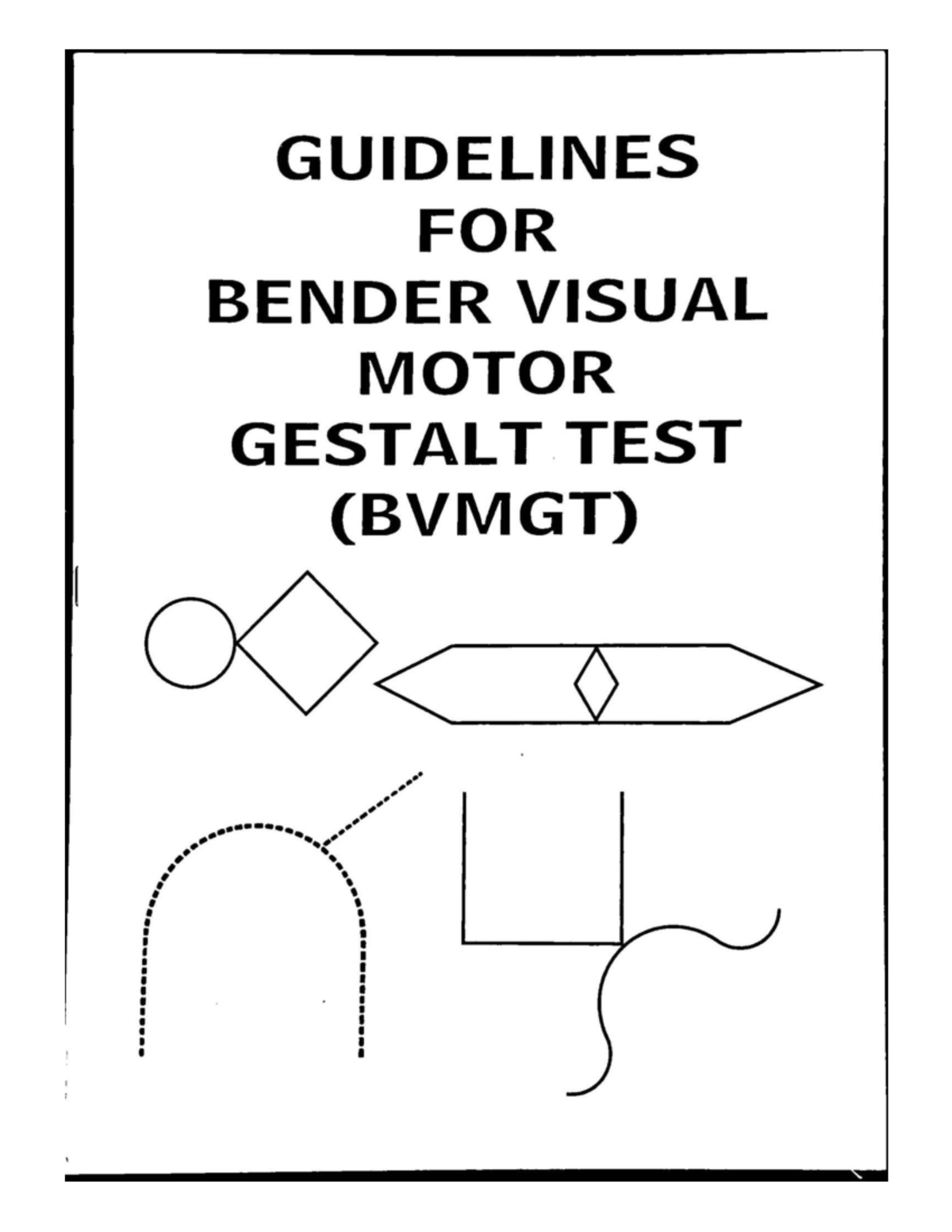 Bender Visual Motor Gestalt Test (BVMGT) Scoring Guidelines - Studocu