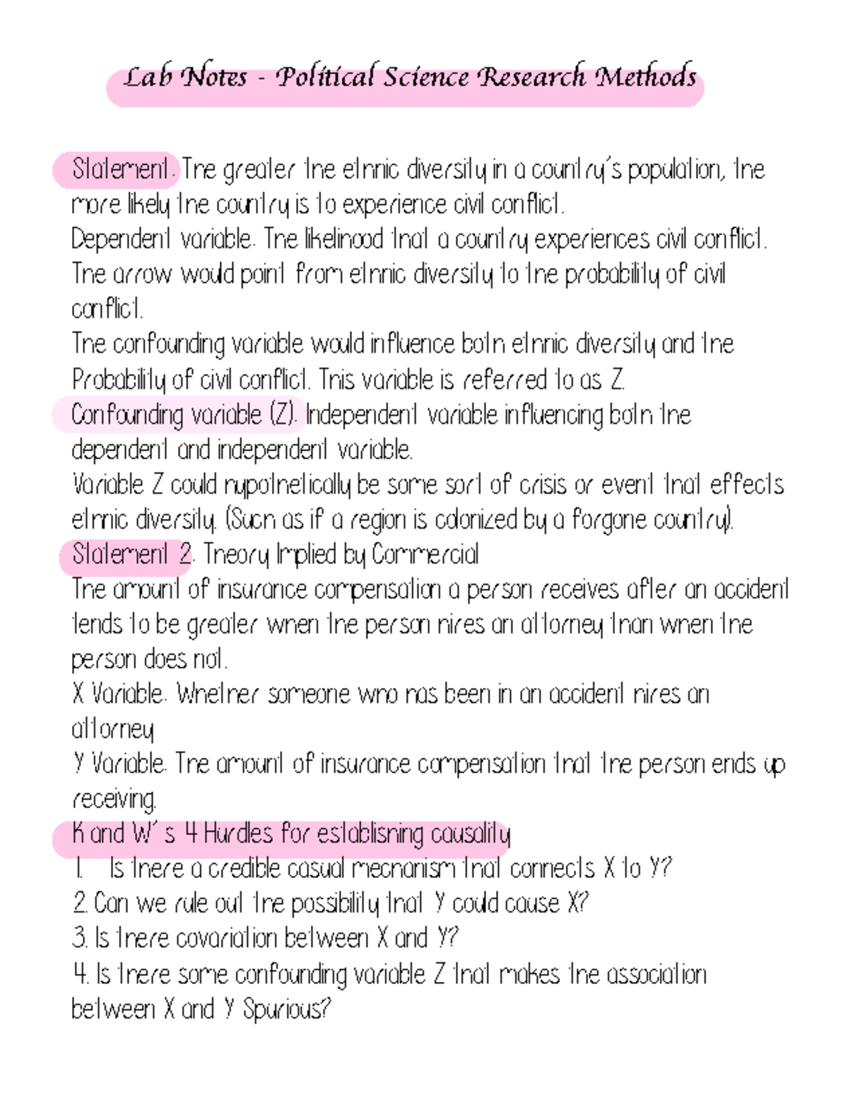 Political science Research Methods lab notes - Lab Notes - Political ...