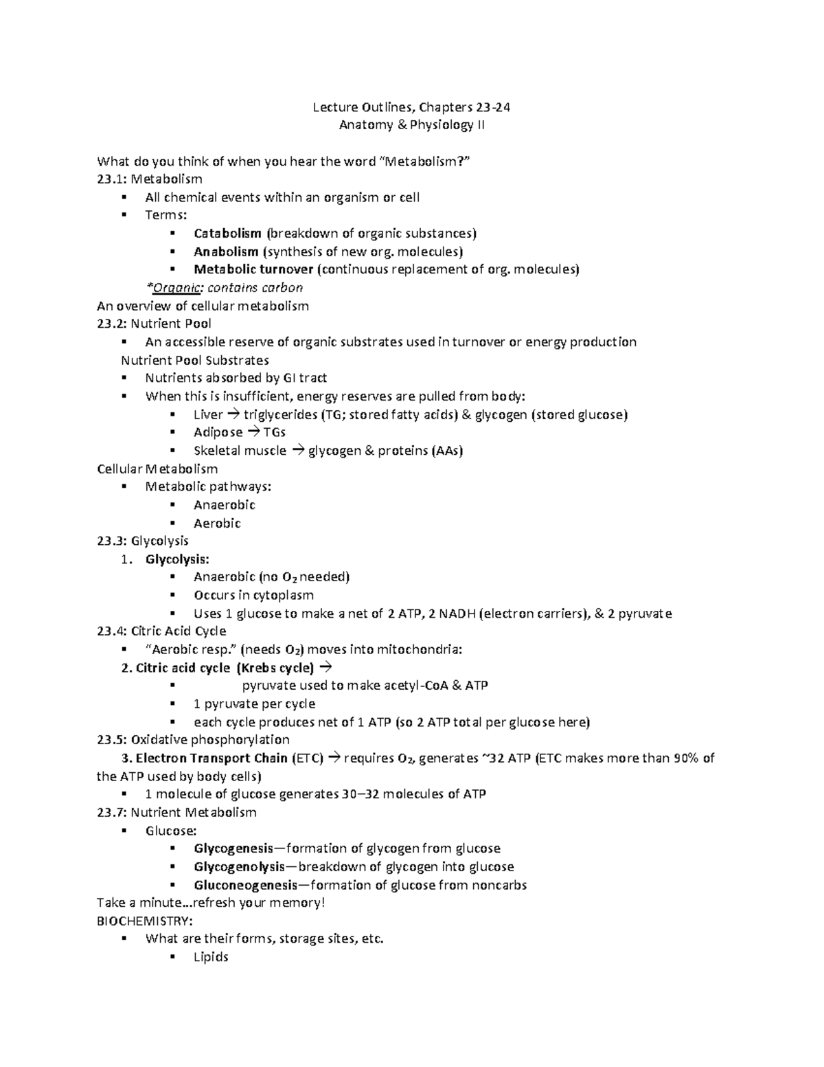 A&PII Lecture Outlines Chs 23-24 - Lecture Outlines, Chapters 23 ...