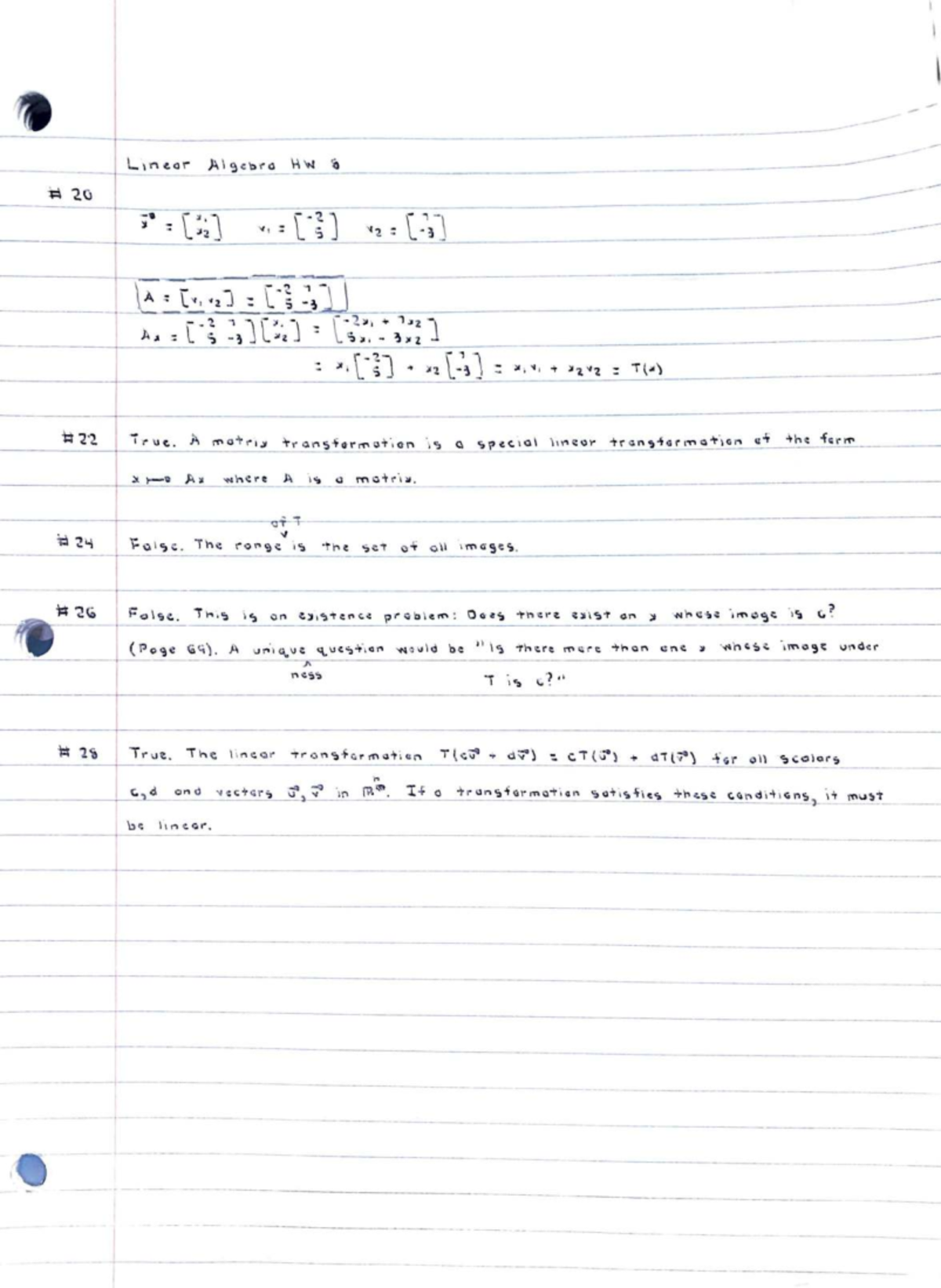 Linear Algebra HW8 - Matrices - ll , - .. - ; - l