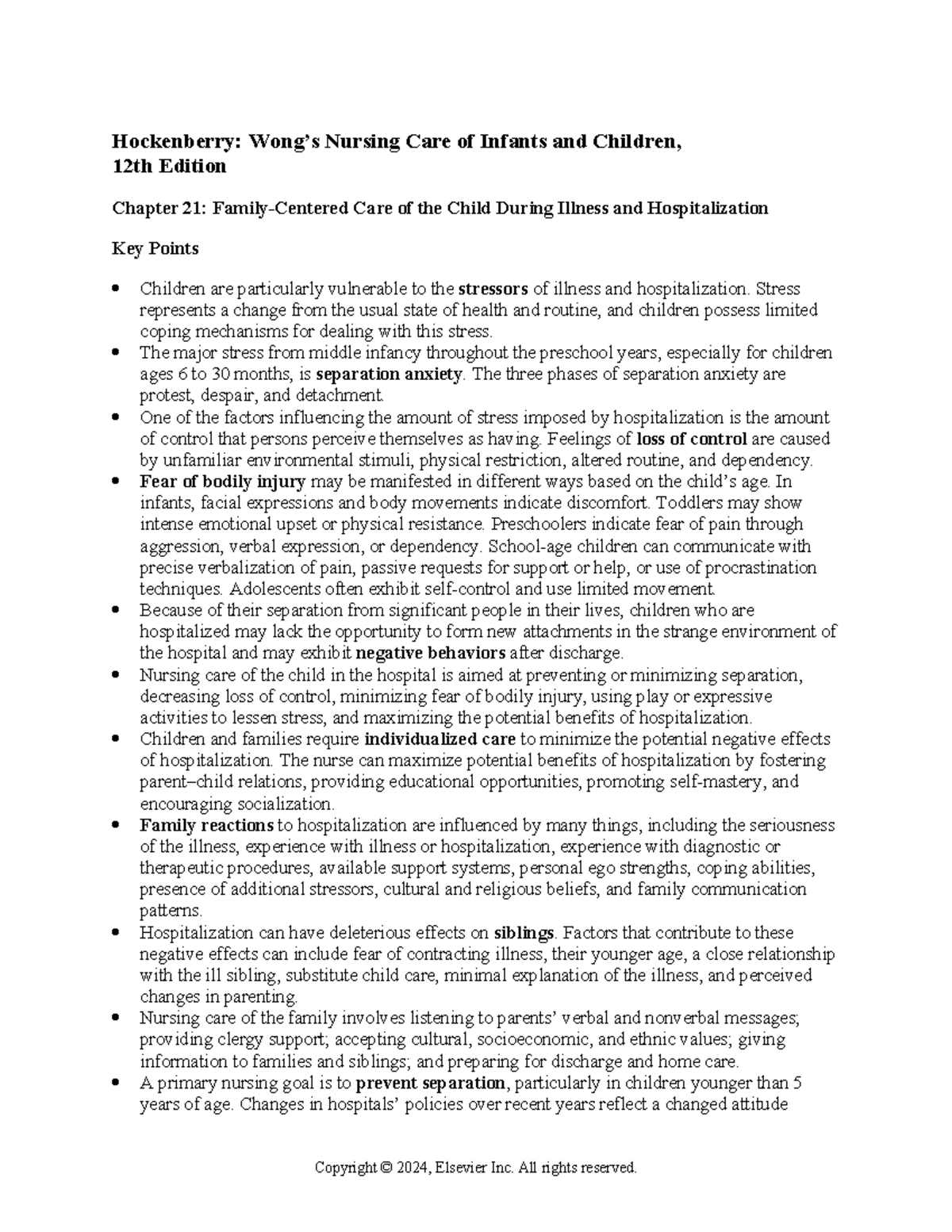 Hockenberry: Nursing Care of Infants and Children, 12th Ed. Ch 21 ...