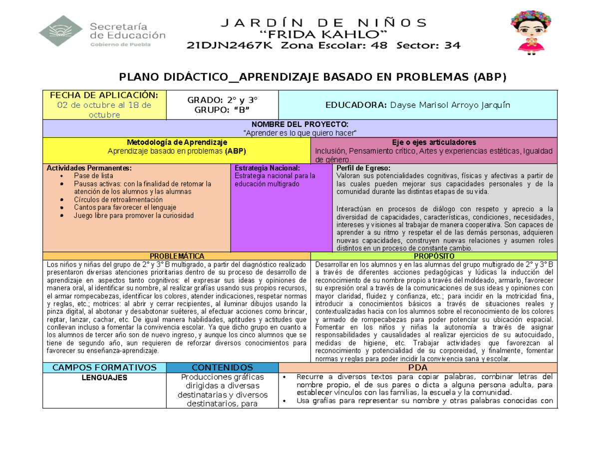 30 SEP AL18 Octubre - planeación de escuela multigrado 2 y 3 año de ...