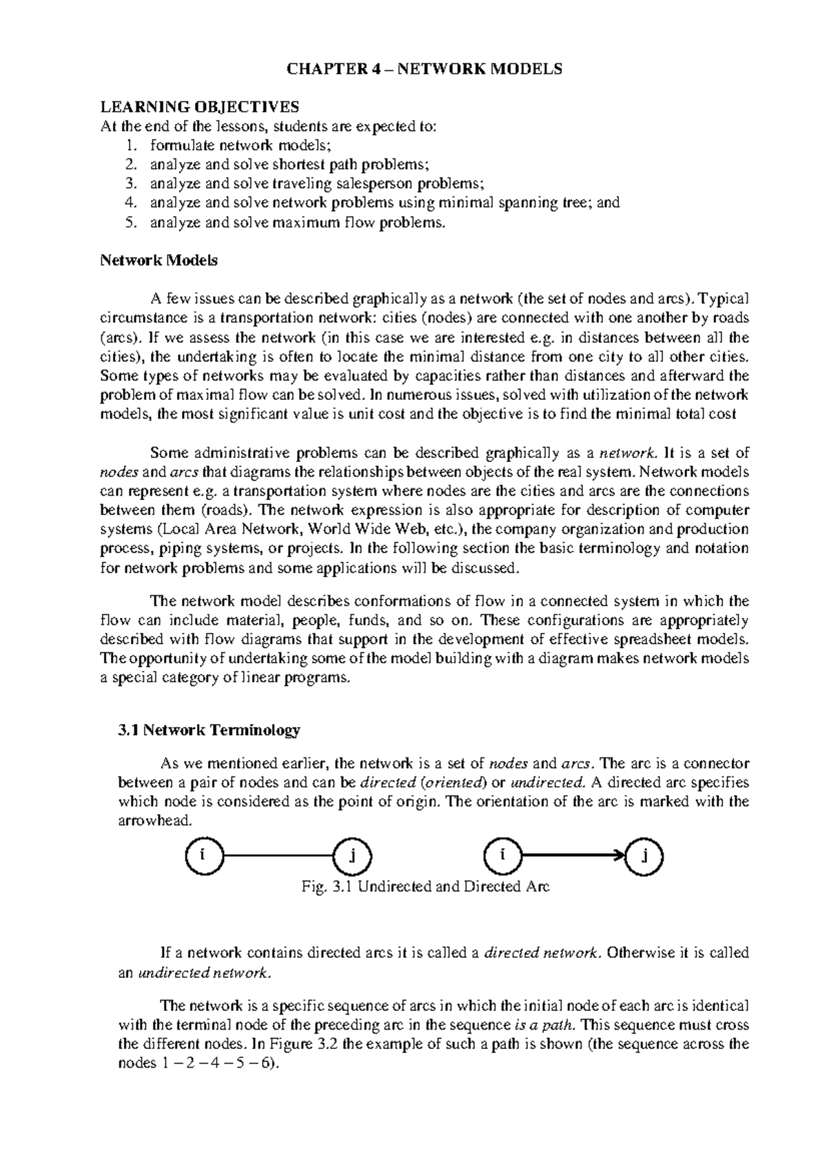 Management Science (MS101) Chapter 4: Network Models Overview - Studocu