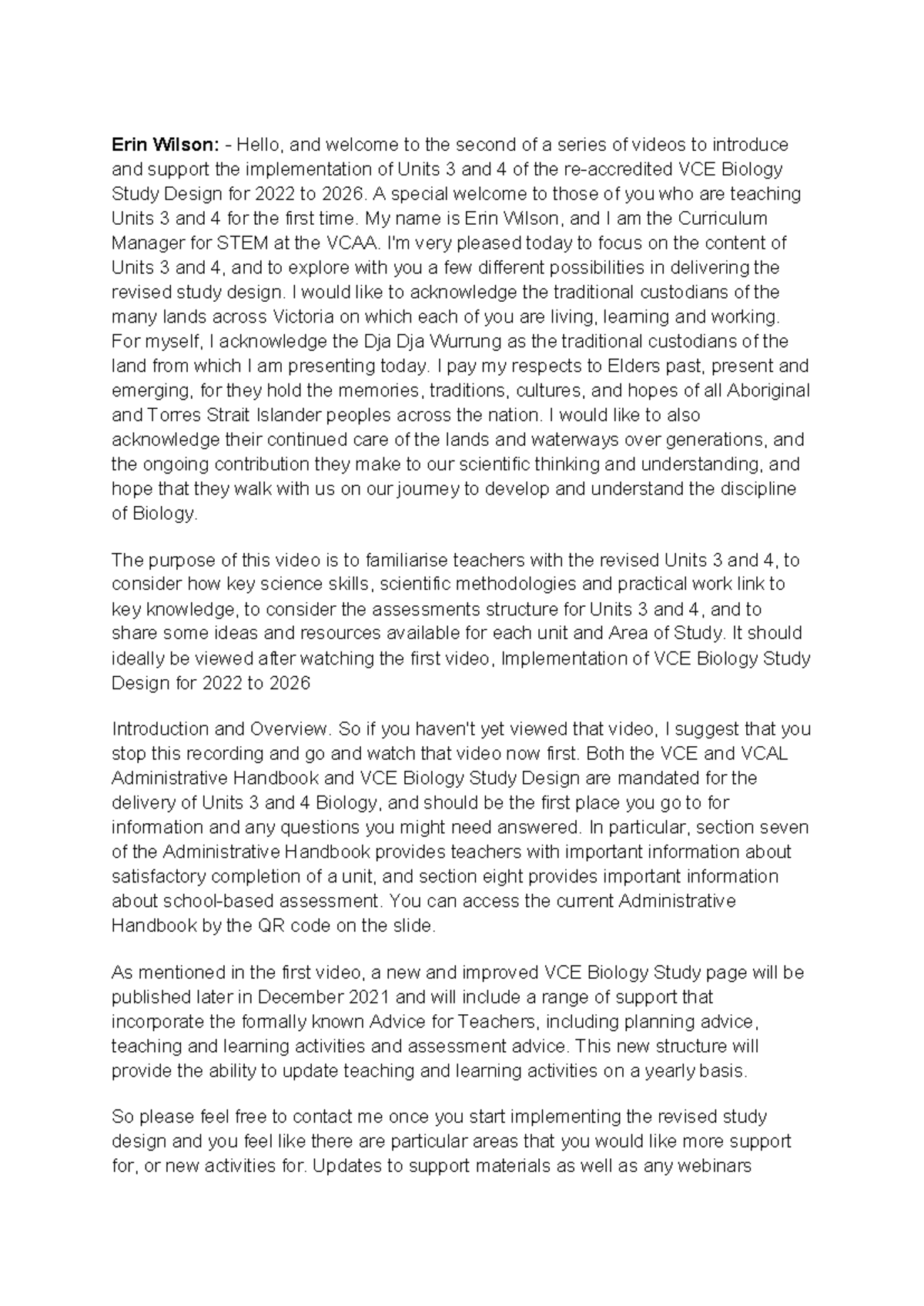 VCE Biology Units 3 and 4: Implementation and Assessment Guide (2022 ...