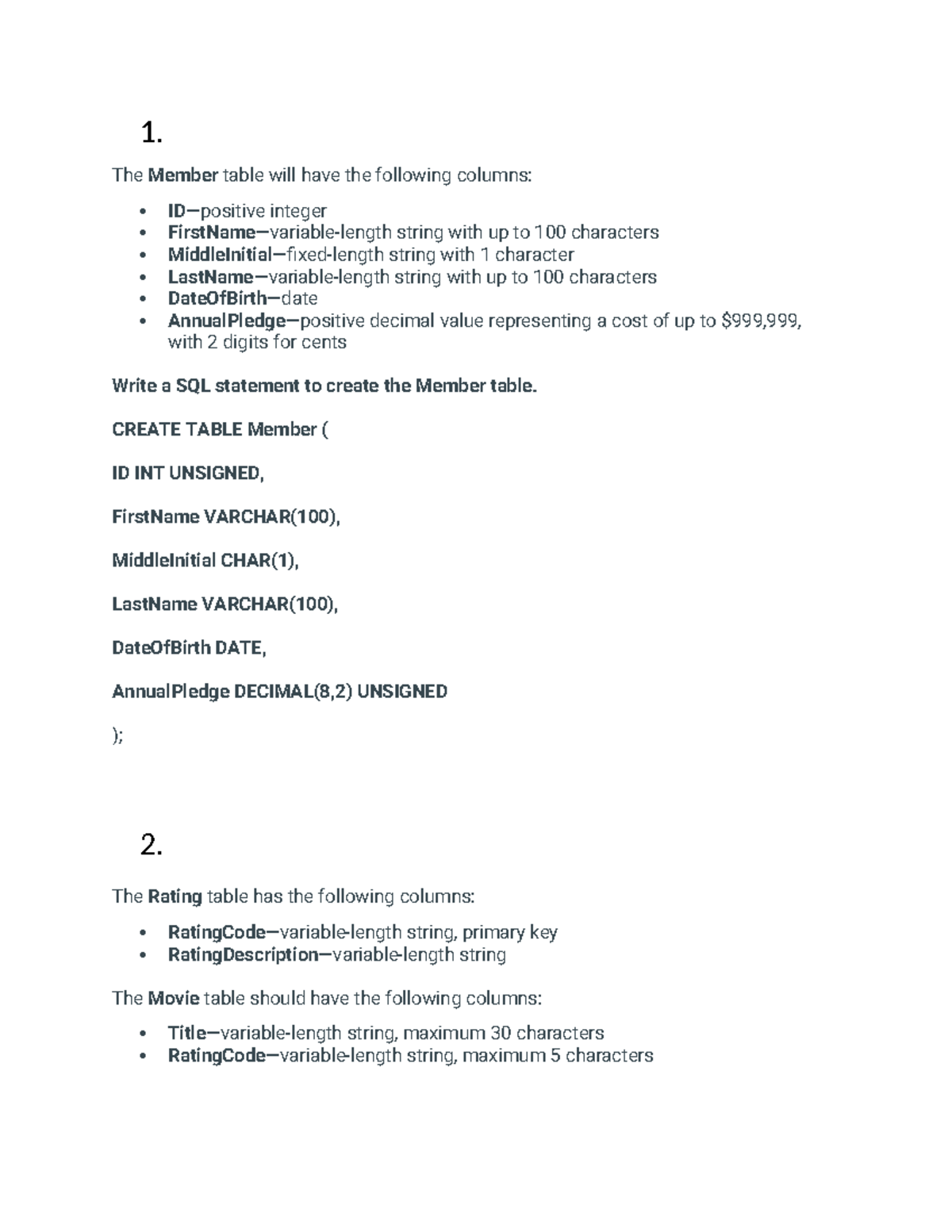 SQL Practice Questions for Database Management (CS101) - Studocu