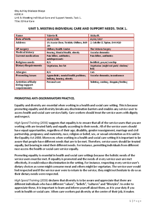 Habbi unit 8 A and B - Promoting public health first assignment ...