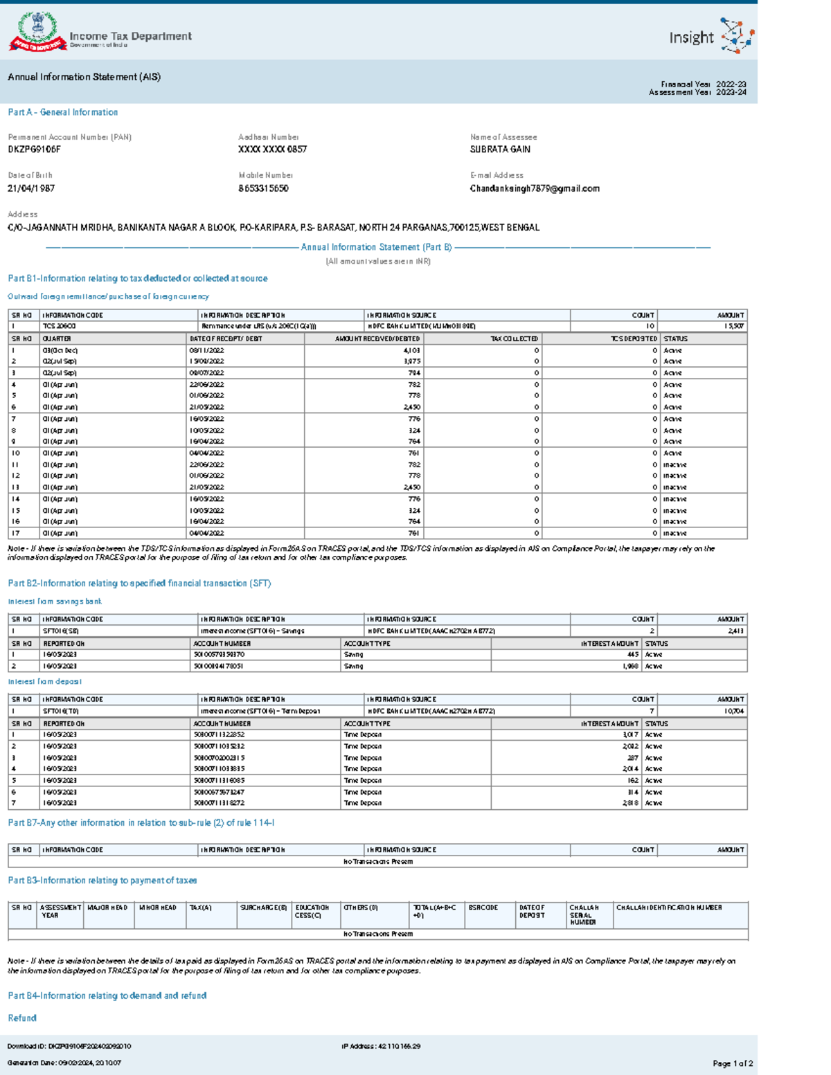 AIS 2022-23 Financial Year Assessment for DKZPG9106F - Studocu