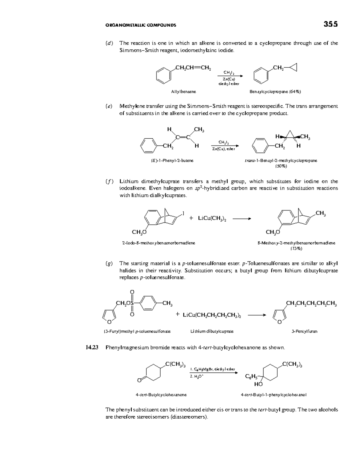 355 ORGANOMETALLIC COMPOUNDS: Reactions & Stereochemistry Notes - Studocu
