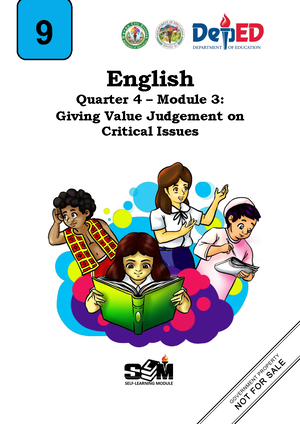 ENG9-Q4-MOD4 - Notes - English Quarter 4 Module 4 Judge The Relevance ...