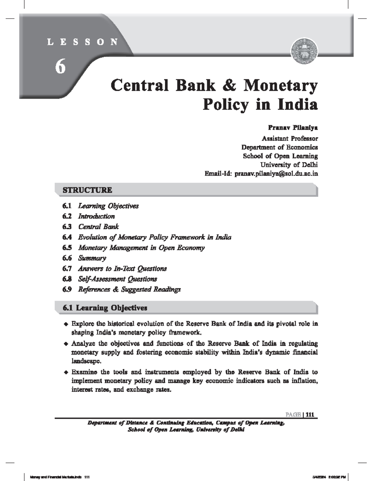 Central Bank Monetary Policy in India: Insights and Evolution (ECO101 ...
