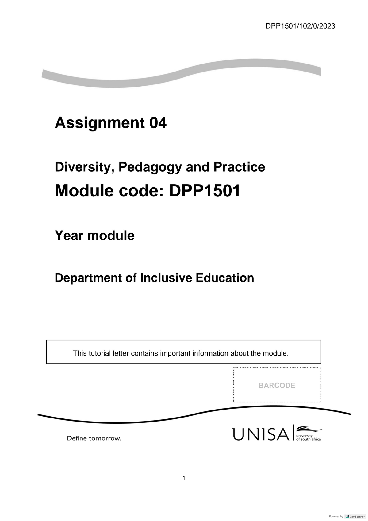 DPP1501 Assignment 04 2023 - DPP 1501 - Studocu