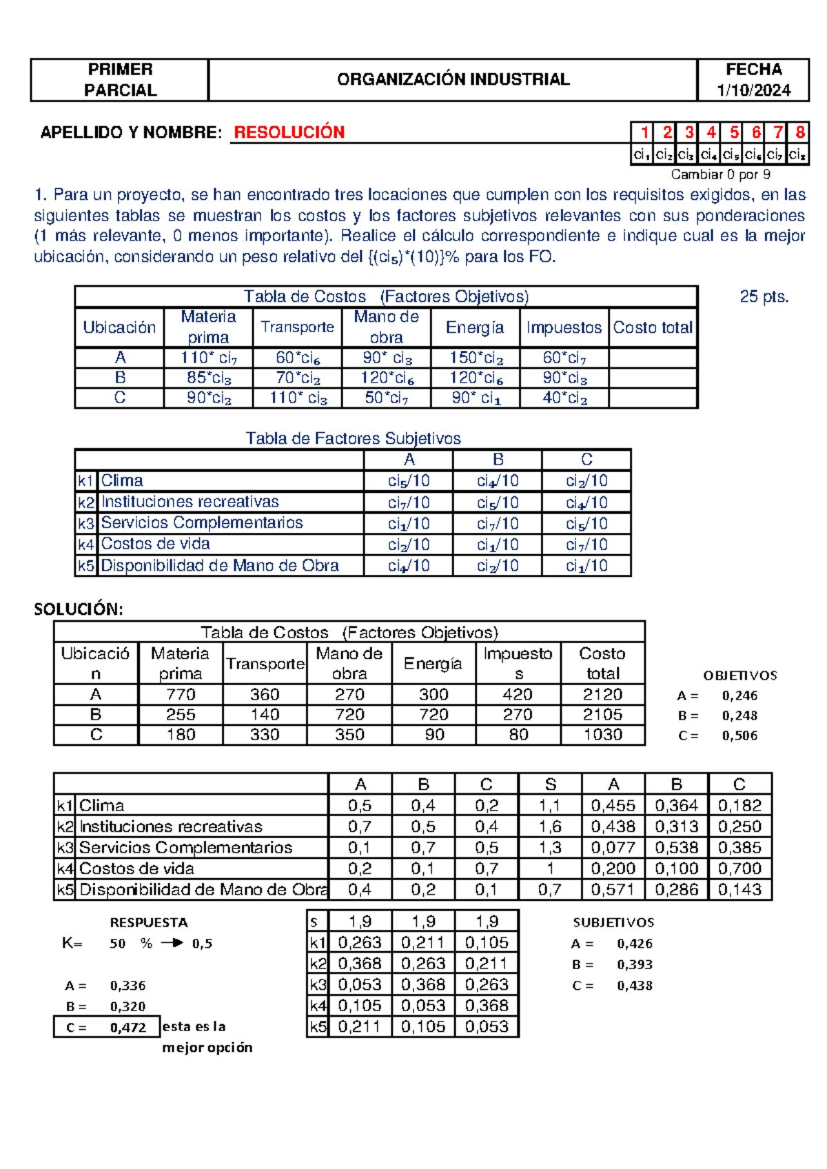 Resolución del Primer Parcial de Organización Industrial (CI) - Studocu