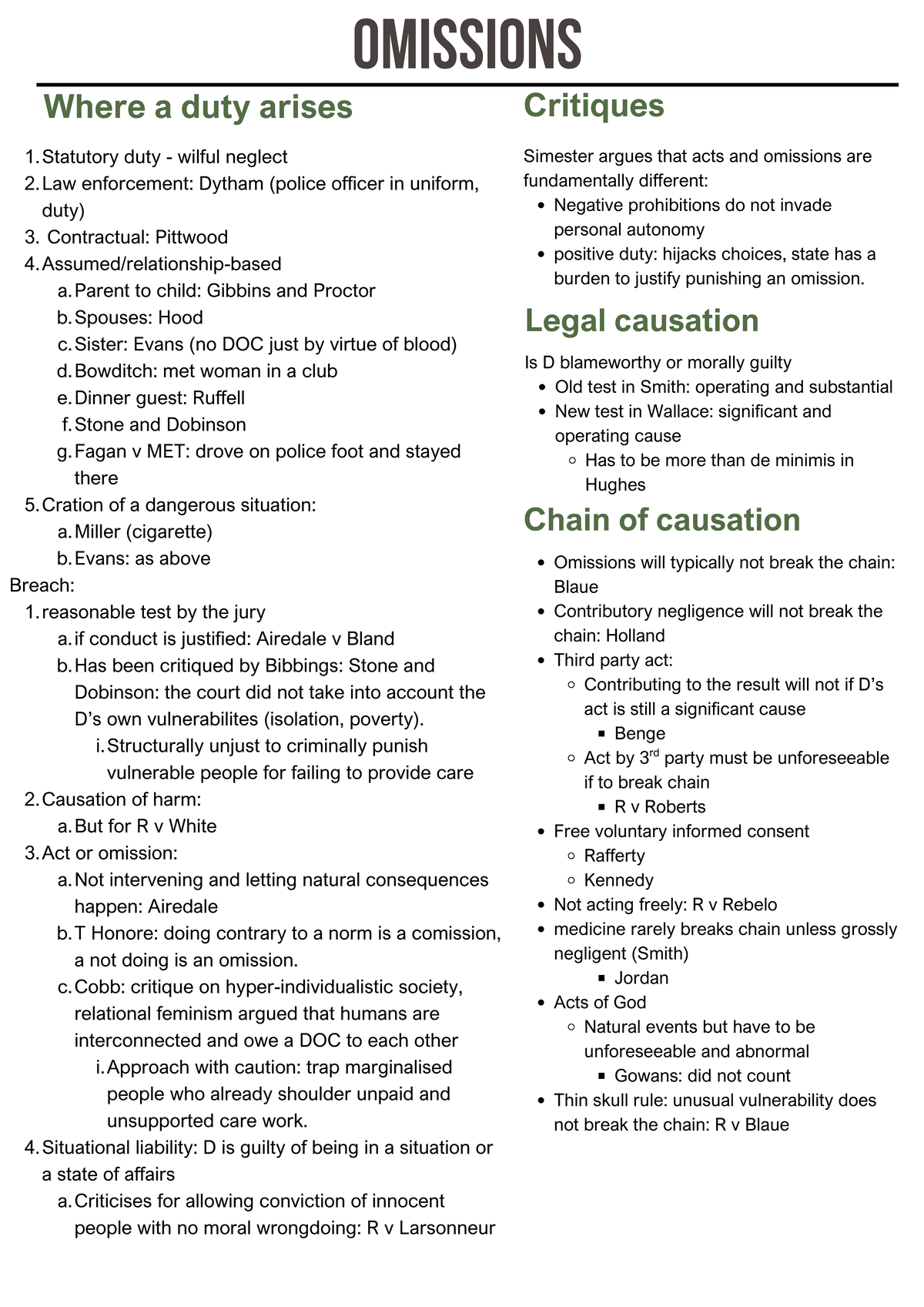 CL Exam Revision Notes: Key Concepts and Case Law - Studocu